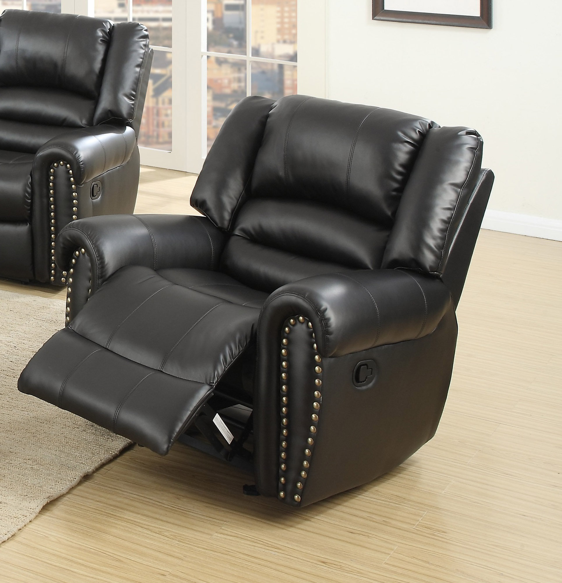 Lark Manor™ Modern 1Pc Manual Motion Recliner Chair Glider Bonded ...