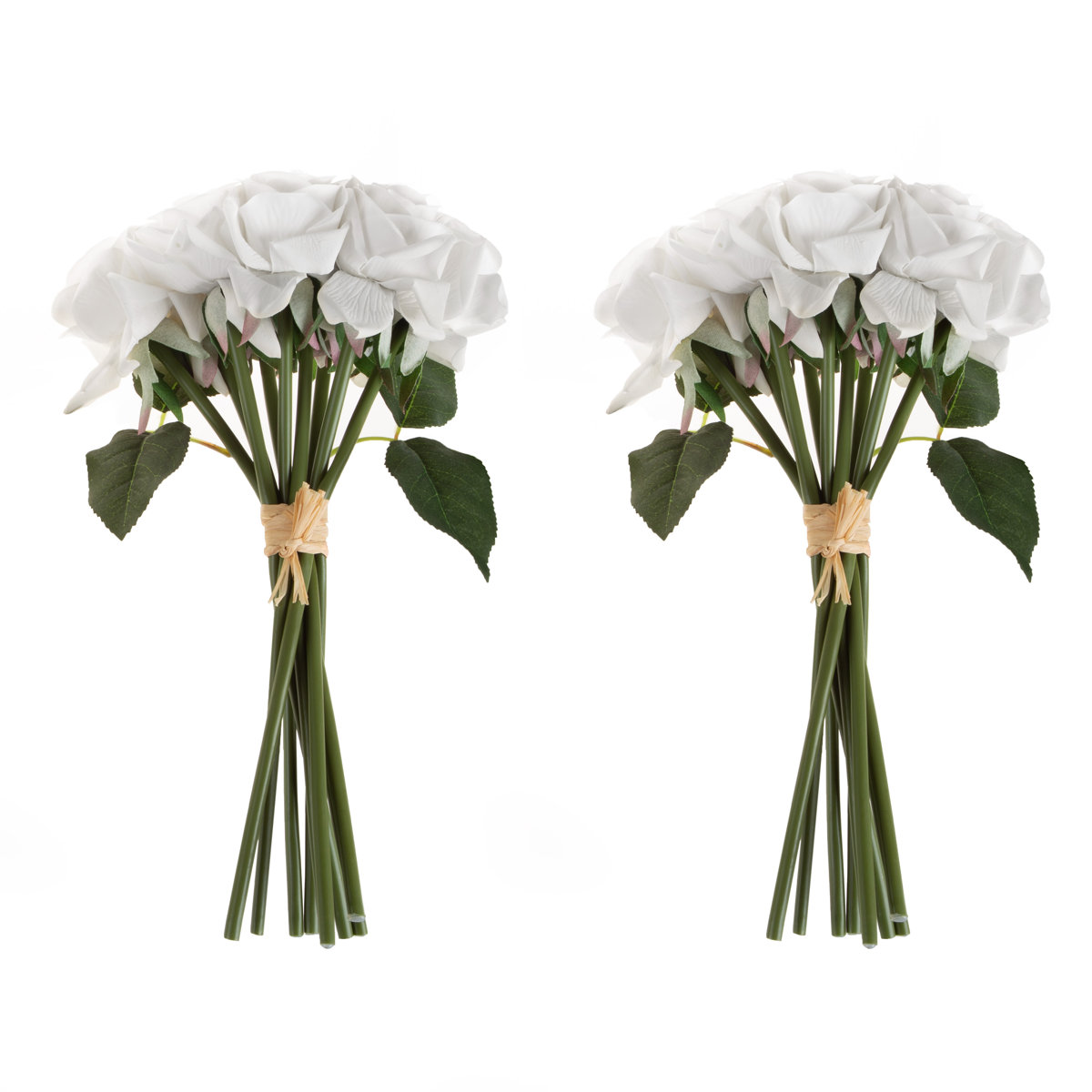 Primrue Rose Artificial Flowers - 18Pc Real Touch 11.5-Inch Fake Flower ...