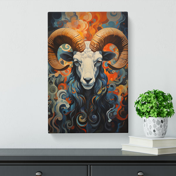 Latitude Vive Aries Zodiac Hard Edge - No Frame Print | Wayfair.co.uk