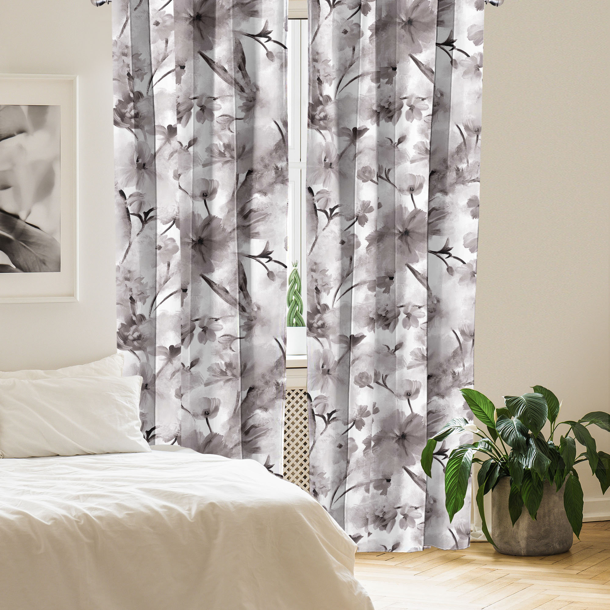 East Urban Home Autumn Vibes Curtains Buds and Flowers-423688 | Wayfair