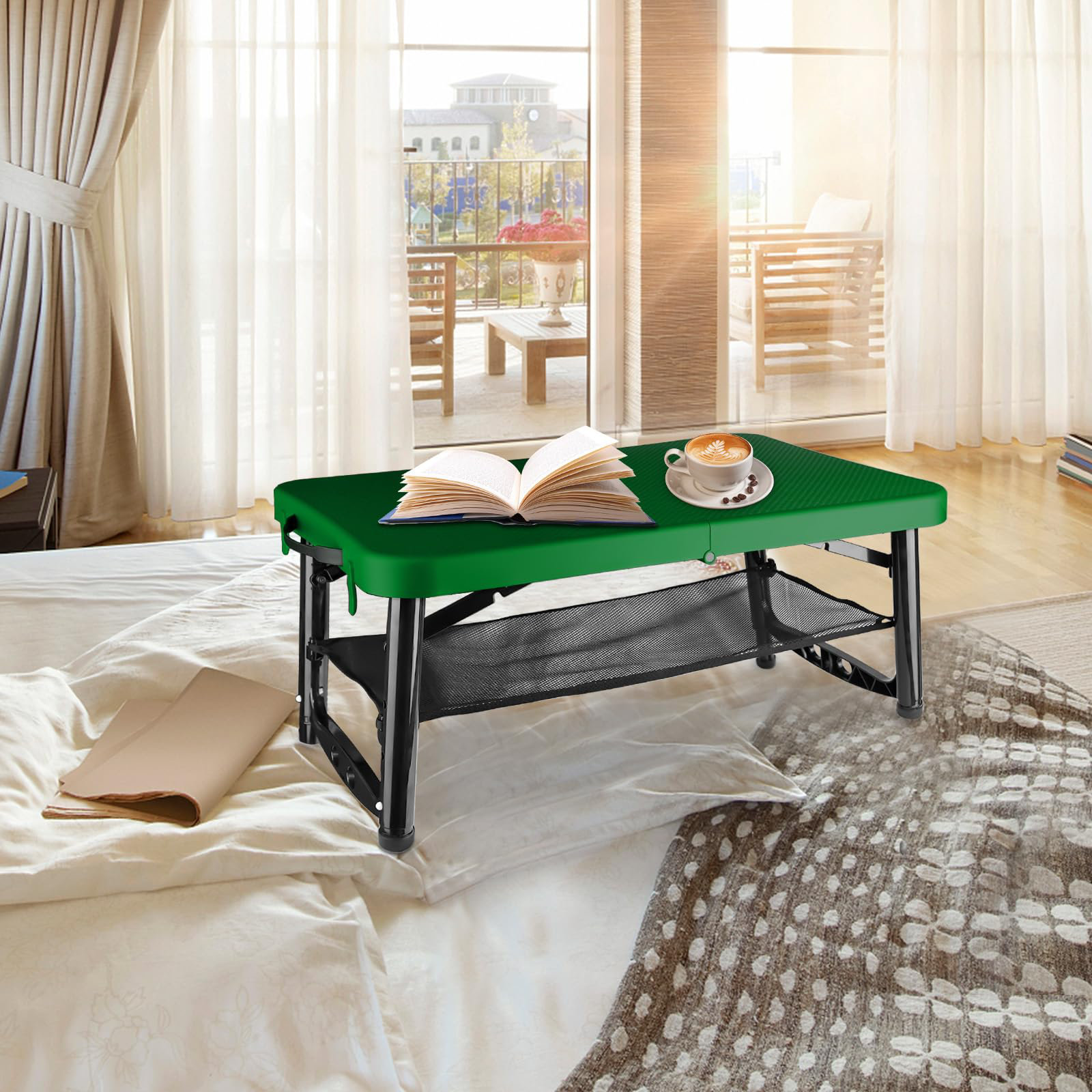 Arlmont & Co. Petite table pliante et tabouret, table de camp, table ...