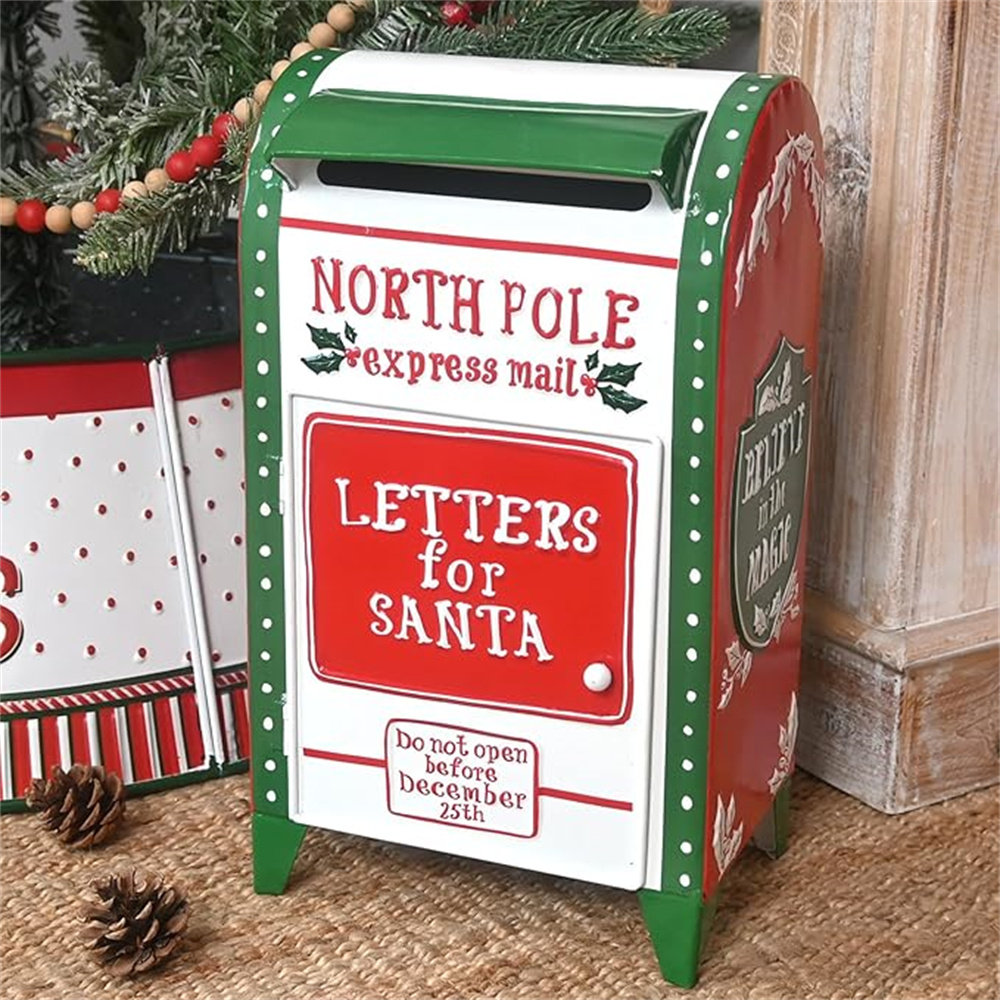 RIZPET Letters To Santa Mailbox North Pole Post Vintage Mailbox Mailbox ...