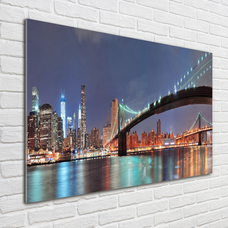 Ebern Designs Manhattan New York - No Frame Print on Glass | Wayfair.co.uk