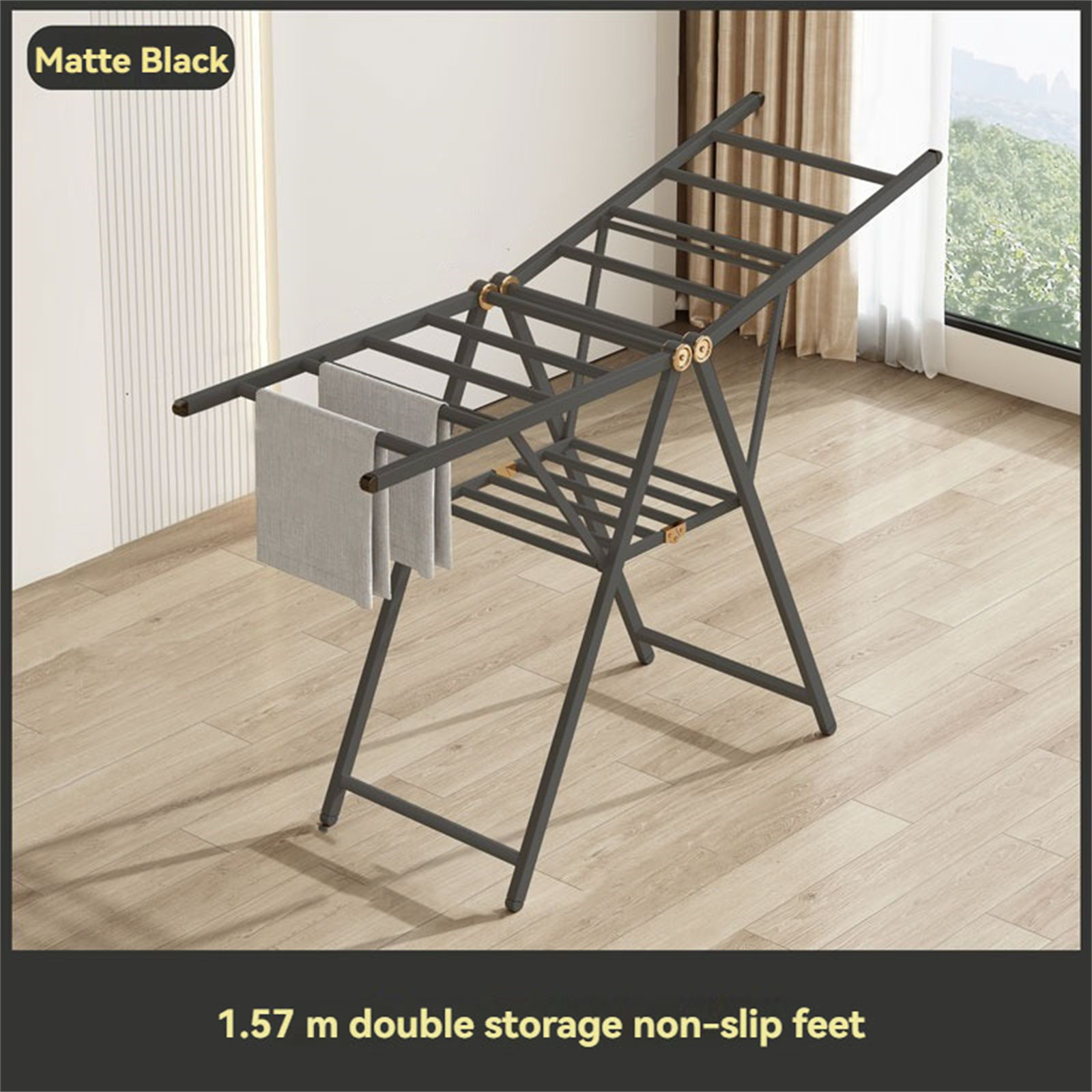 Meta Tarmor Floor-Standing Foldable And Movable Indoor Balcony Clothes ...