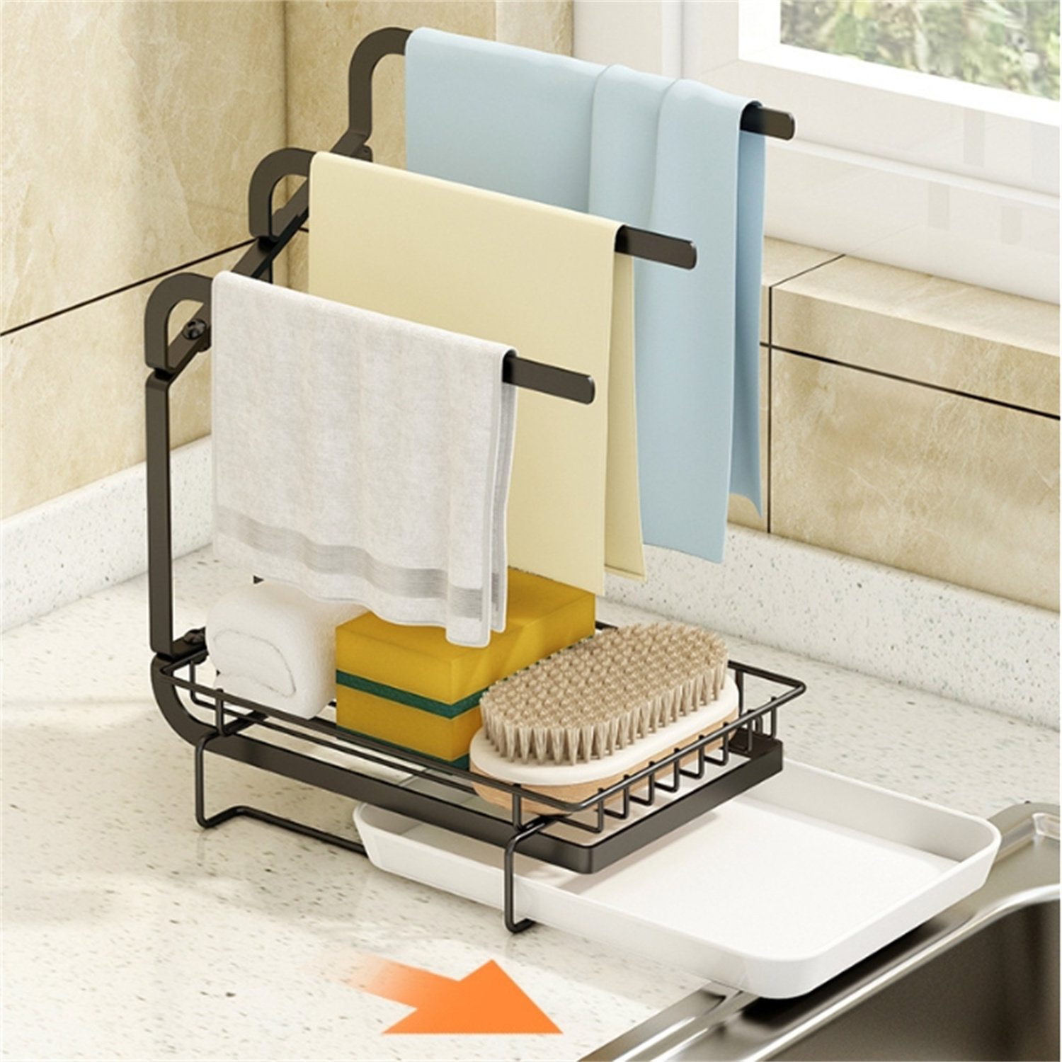 8UHNK™ Dish Cloth Rack, Rag Rack, Countertop Storage Rack, Small Item ...