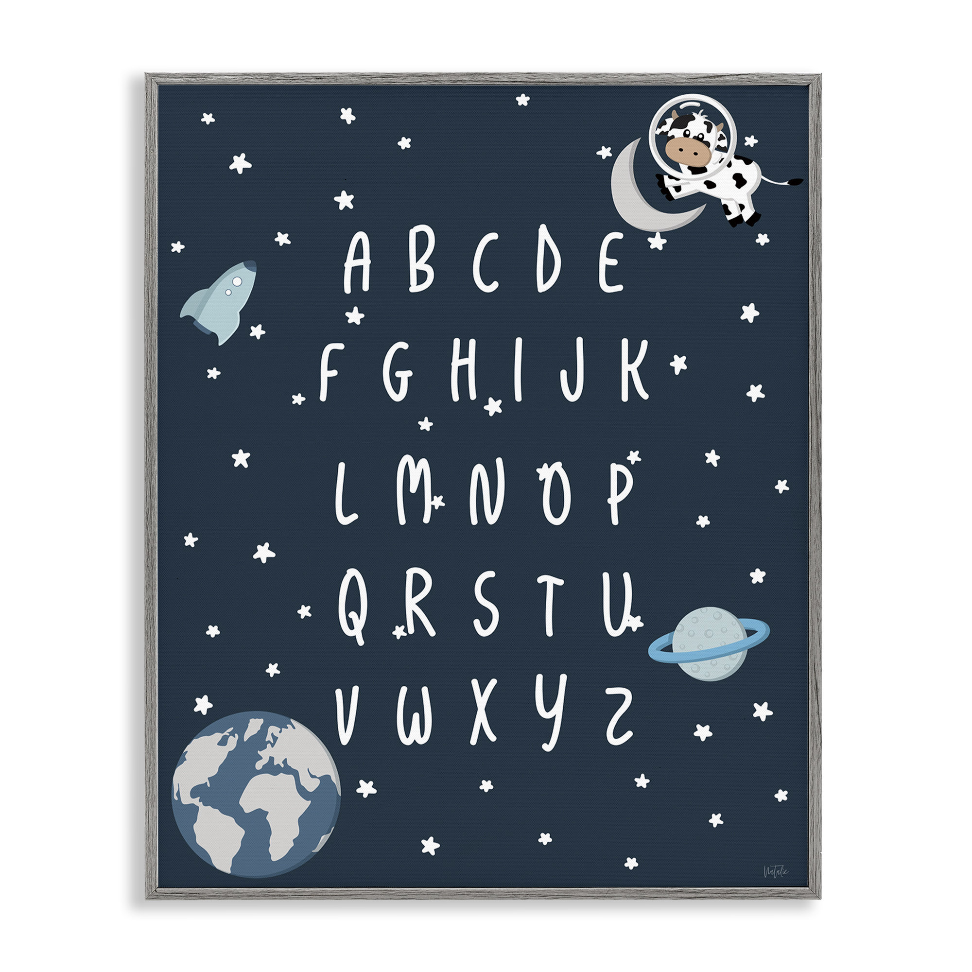 George Oliver Outer Space Alphabet Framed Giclee Art by Natalie ...