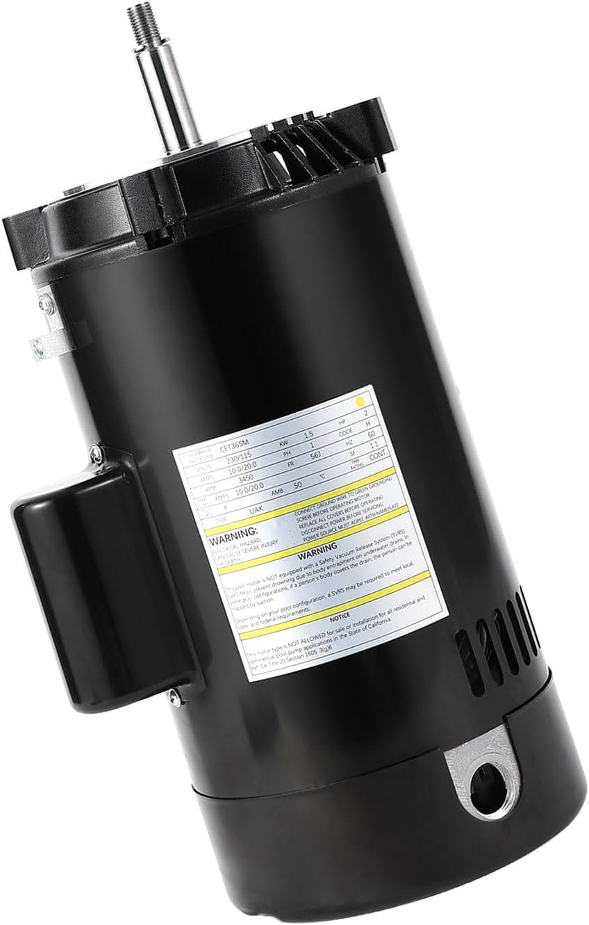 Yesurprise B2854 Pool Pump Motor Replacement 1.5HP 3450RPM, 115V/230V ...