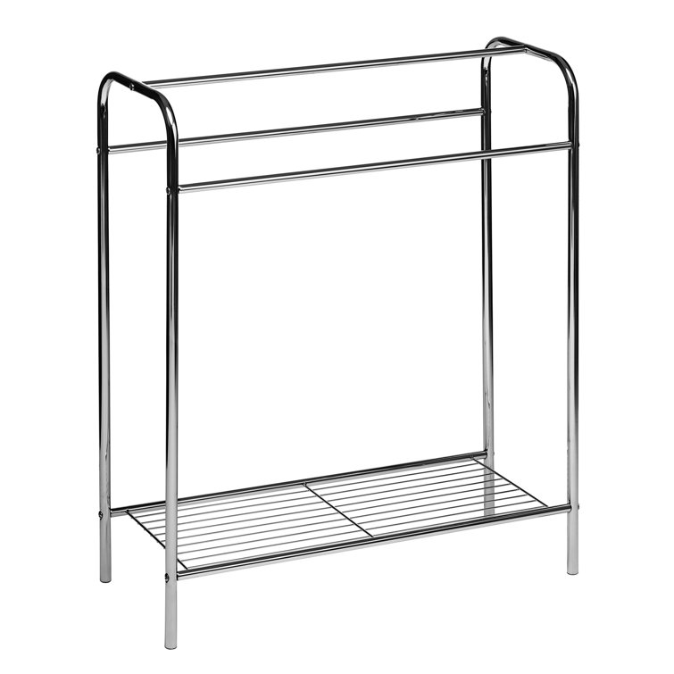 Rebrilliant Chrome Floor Standing Towel Rack - Silver | Wayfair.co.uk