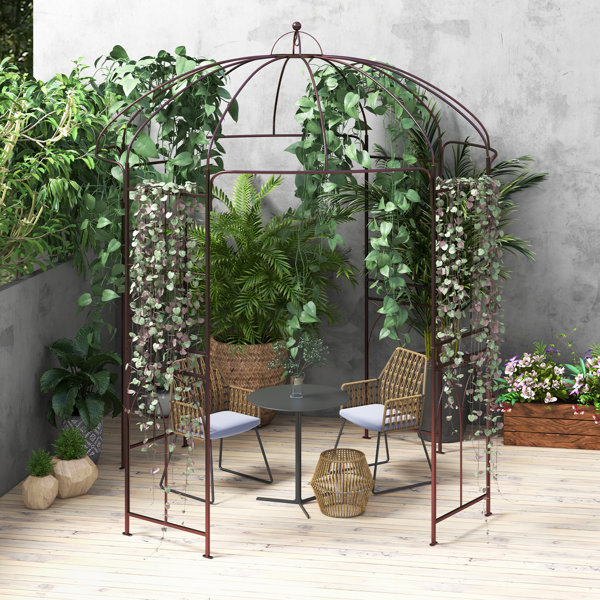 Red Barrel Studio® 7’ X 8.4’ Birdcage Shape Garden Arbor Heavy Duty ...