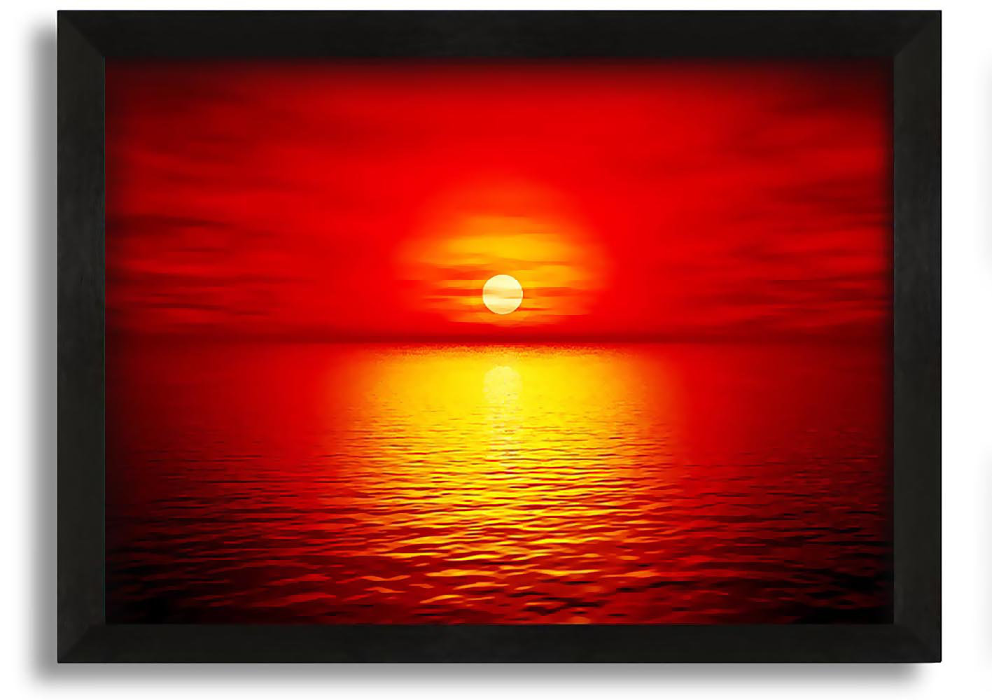 House of Hampton Red Skies Over The Golden Ocean Framed Print | Wayfair ...