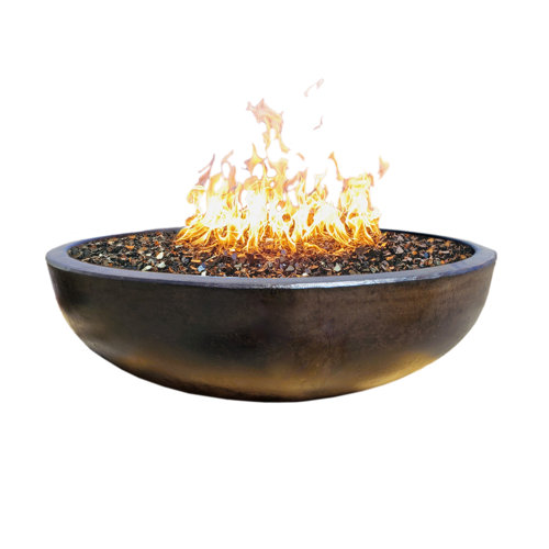 Brayden Studio® Azemina 48" Solid Concrete Gas Fire Pit | Wayfair