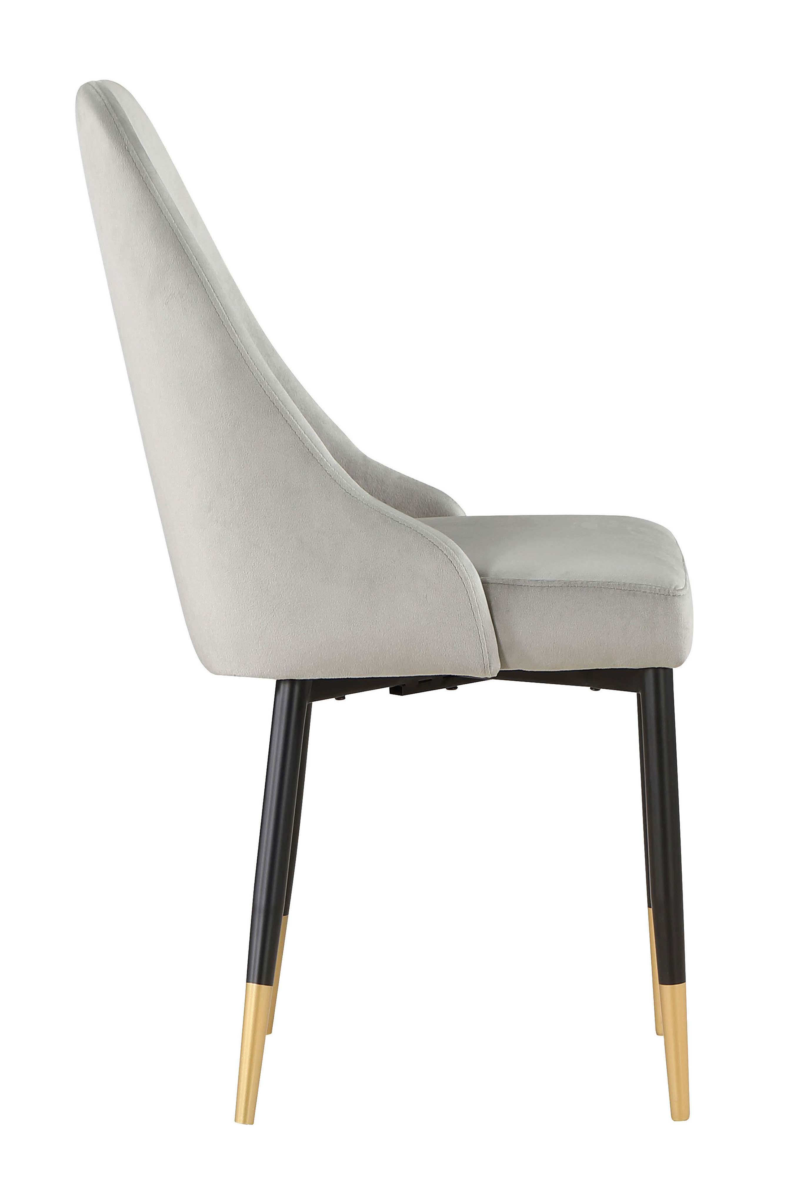 Everly Quinn Rashele Unfinished Velvet Metal Solid Back Side Chair ...
