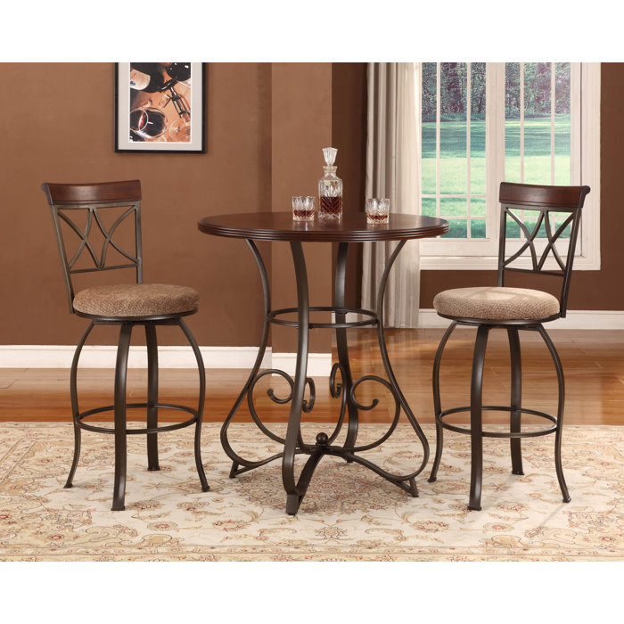 Winston Porter Jefferson 3 Piece 36" Round Pub Table Dining Set ...