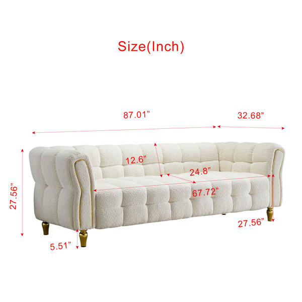 Mercer41 Chesterman 87.01'' Flared Arm Upholstered Sofa & Reviews | Wayfair