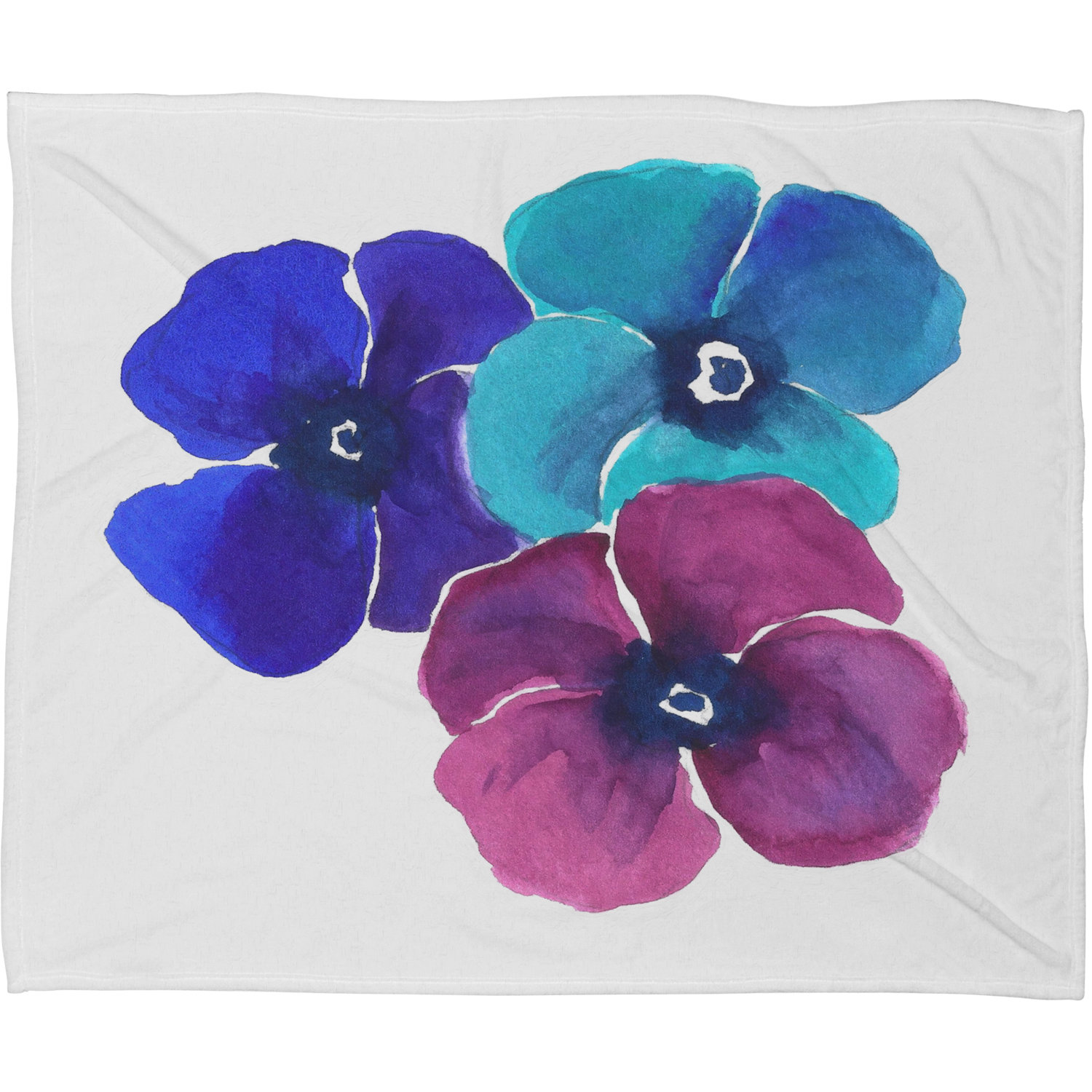 Deny Designs Jewel Tone Pansies Fleece by Laura Trevey Throw | Wayfair
