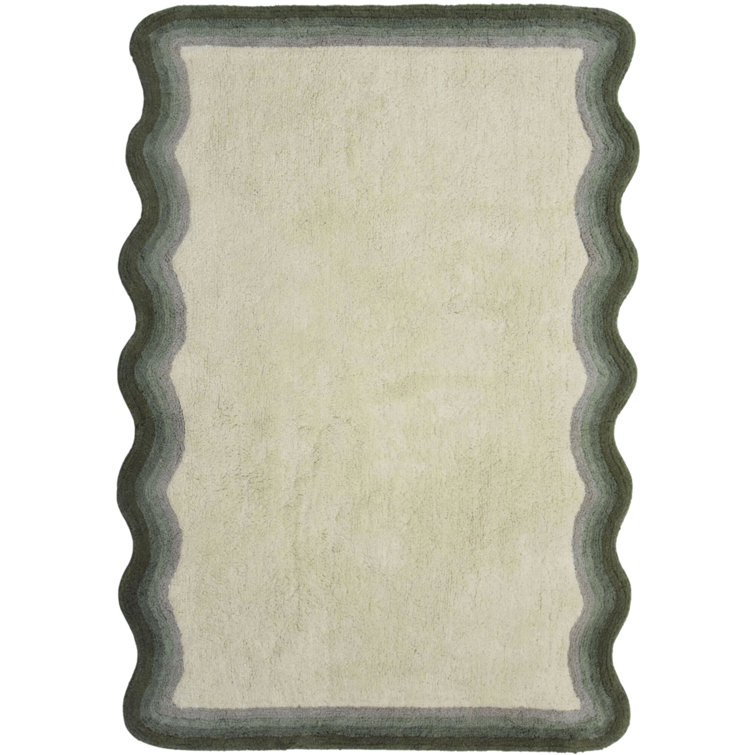 Brambly Cottage Aerona Hand Loomed Green/Cream/Grey Rug | Wayfair.co.uk