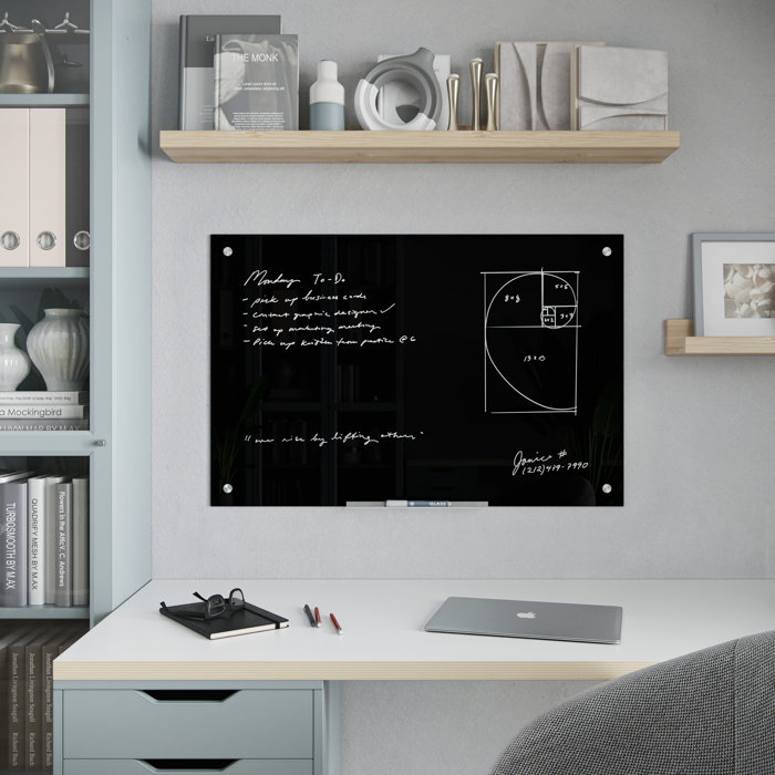 U Brands Black Glass Dry Erase Board, Frameless & Reviews | Wayfair