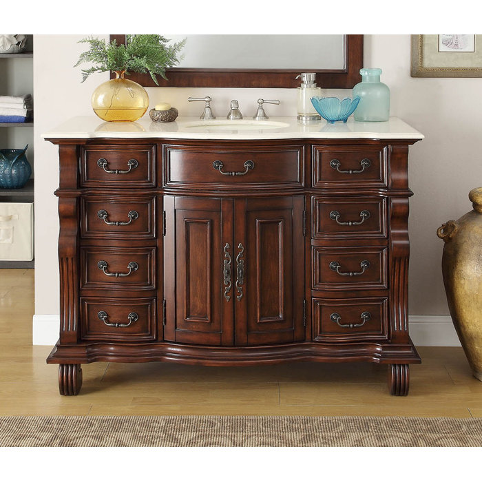 Astoria Grand Trawick 50'' Single Bathroom Vanity with Stone Top with ...