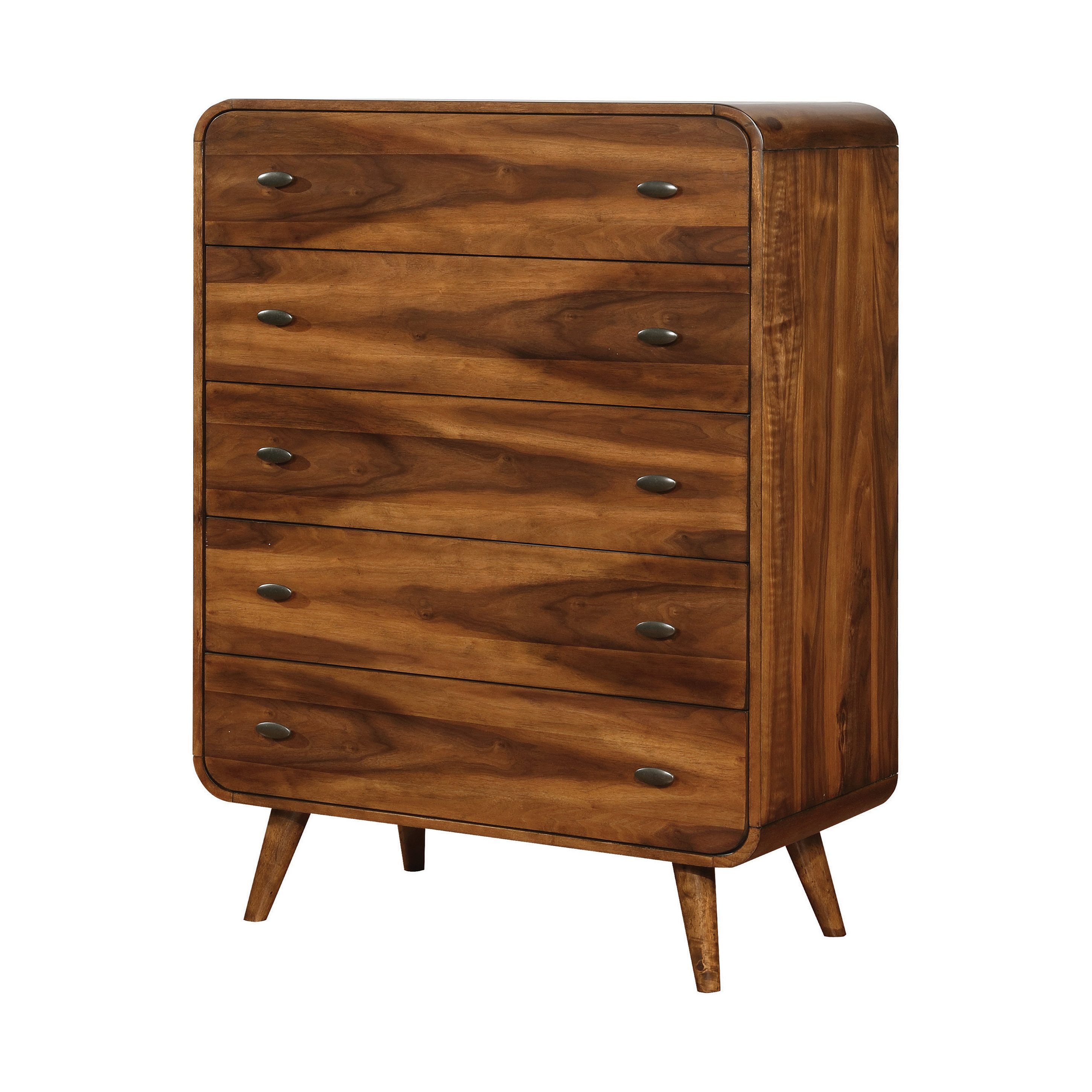 Millwood Pines Aleksiejus 5 Drawer 35.35'' W Chest in Dark Walnut | Wayfair