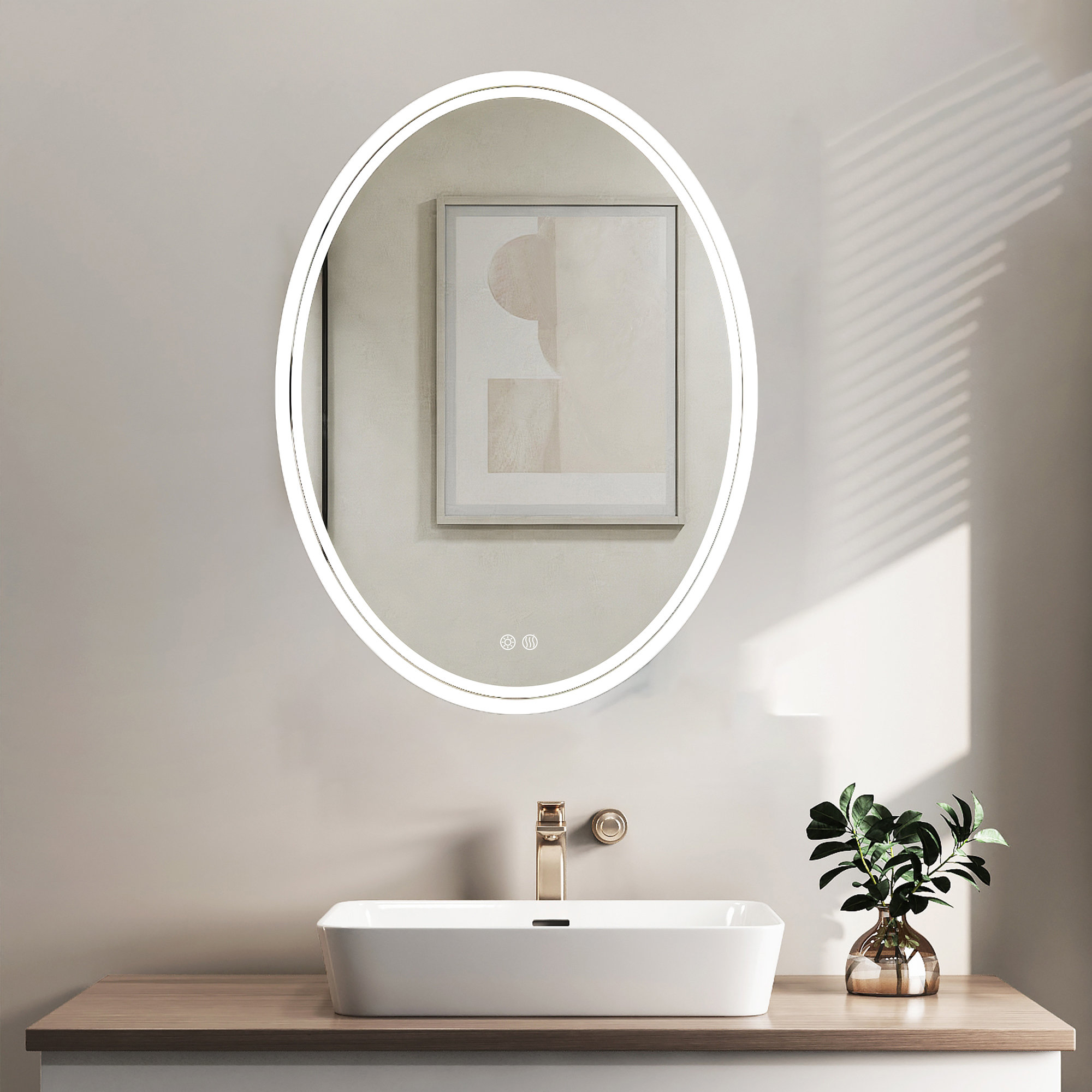 Wrought Studio™ Capresha LED lighting Bathroom / Vanity Mirror, Anti-Fog, Dimmable | Wayfair
