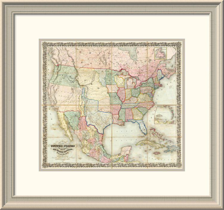 East Urban Home " Map Of The United States Of America, 1848 " - Wayfair ...
