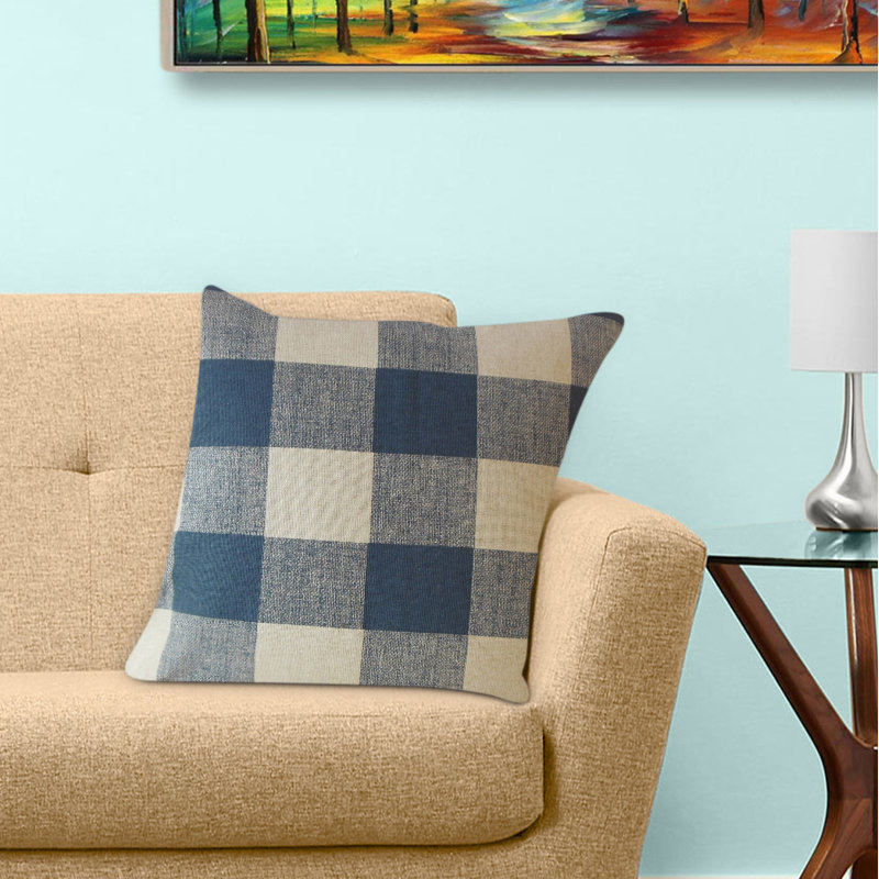 The Pillow Collection Oormi Plaid Feather Reversible Throw Pillow | Wayfair