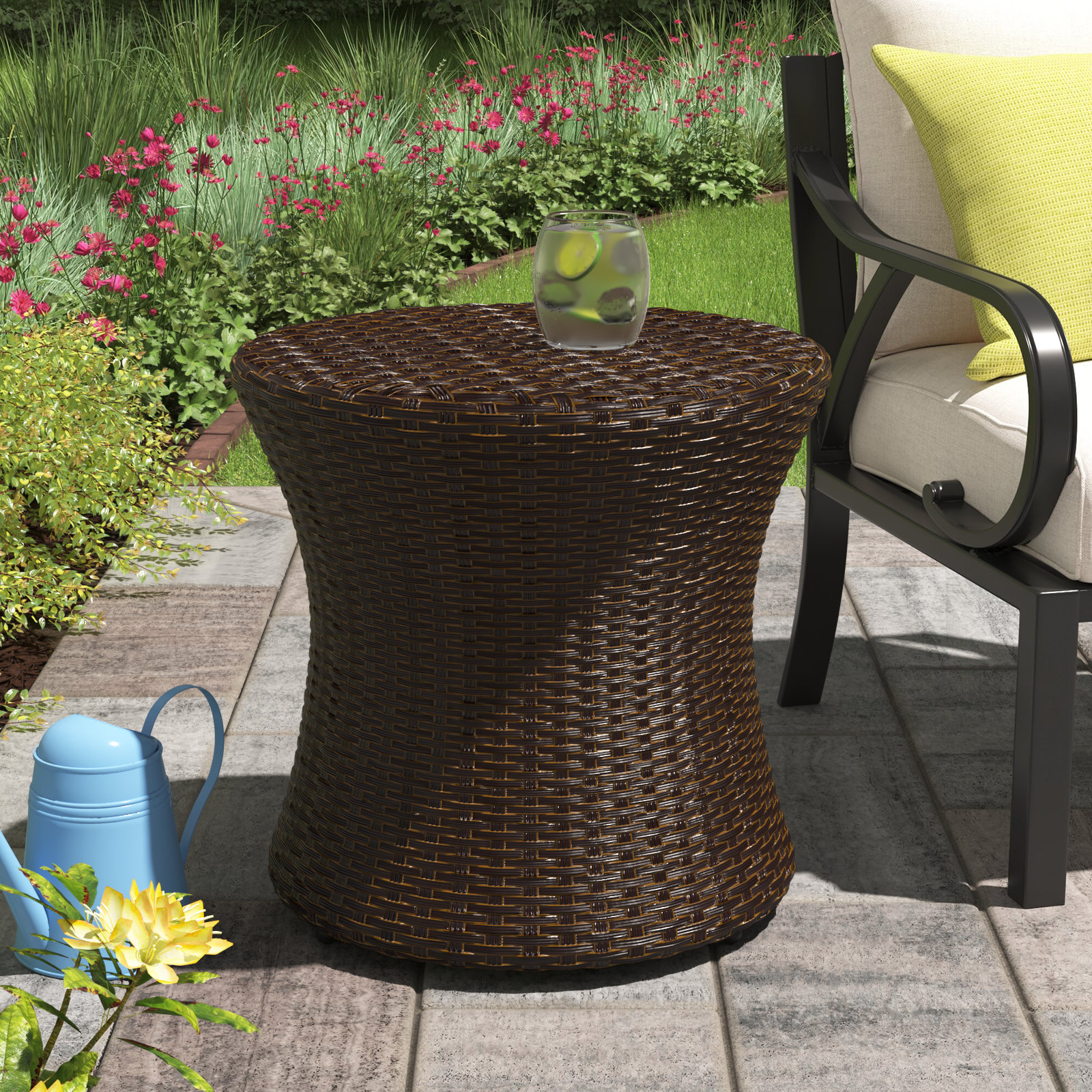 Lark Manor™ Anikah Wicker Round Side Table & Reviews | Wayfair