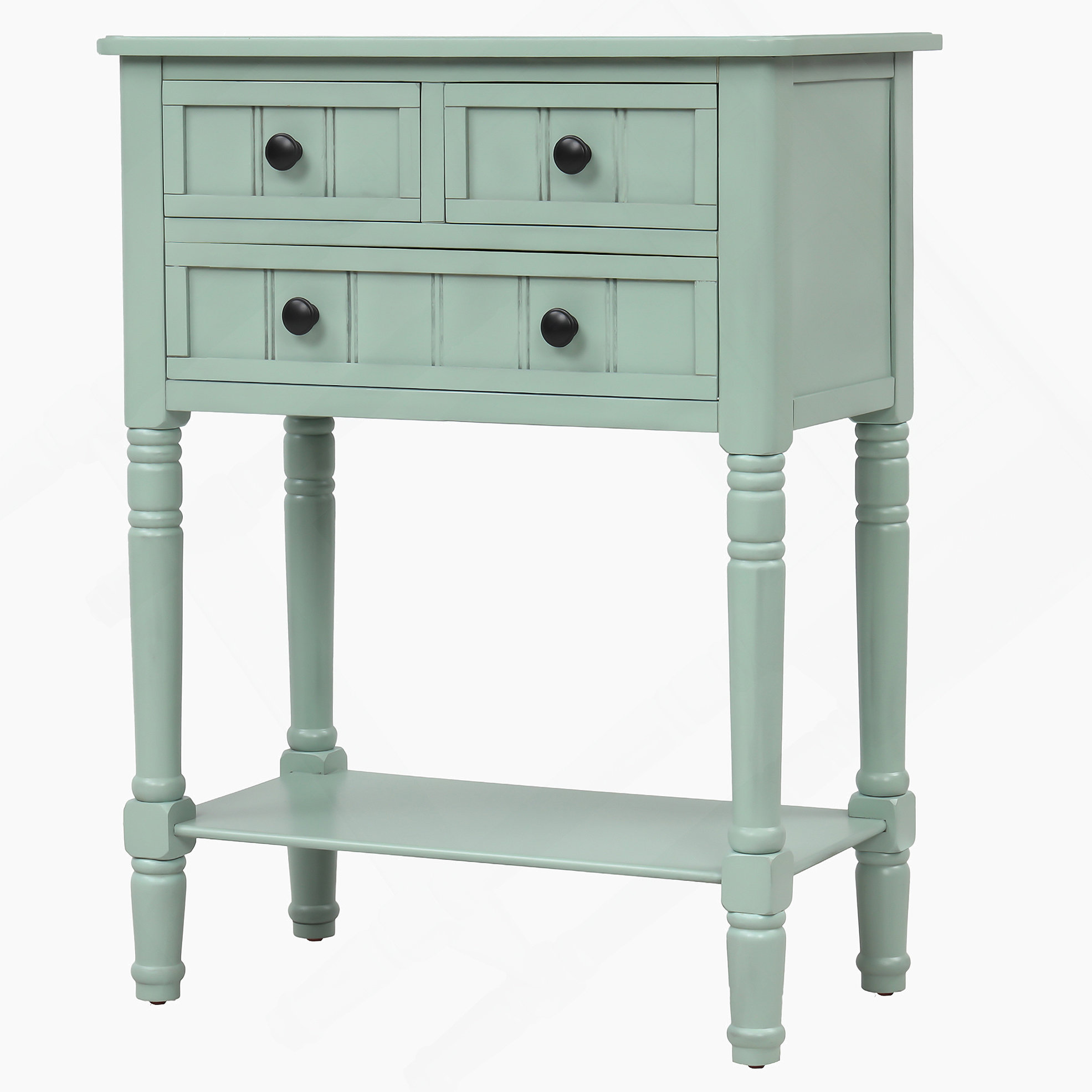 George Oliver Narrow Console Table, Slim Sofa Table with Three Storage ...