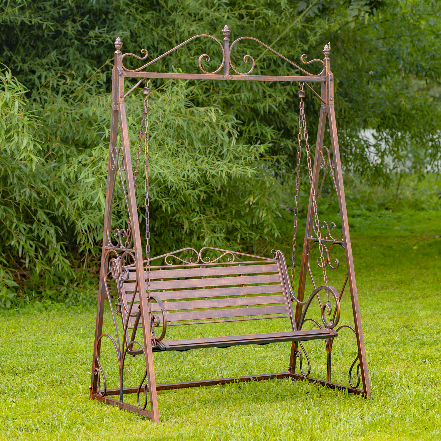 Canora Grey Monte Carlo 1968 Two-Person Metal Porch Swing | Wayfair