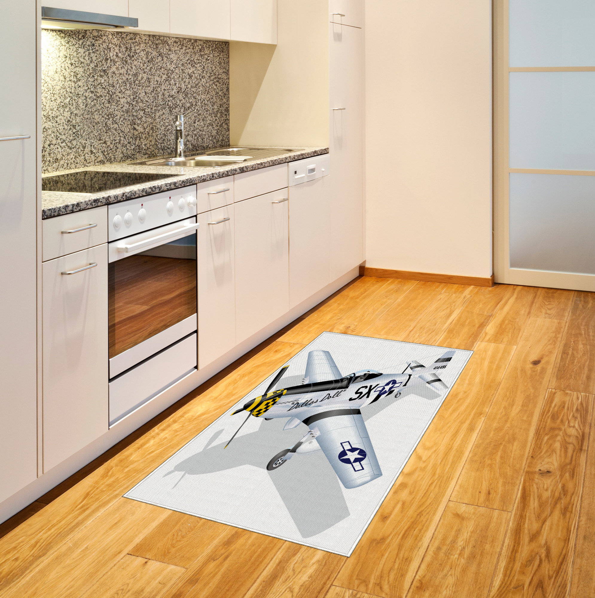 East Urban Home Airplane Vintage Airplane High Density Long Fiber Poly ...