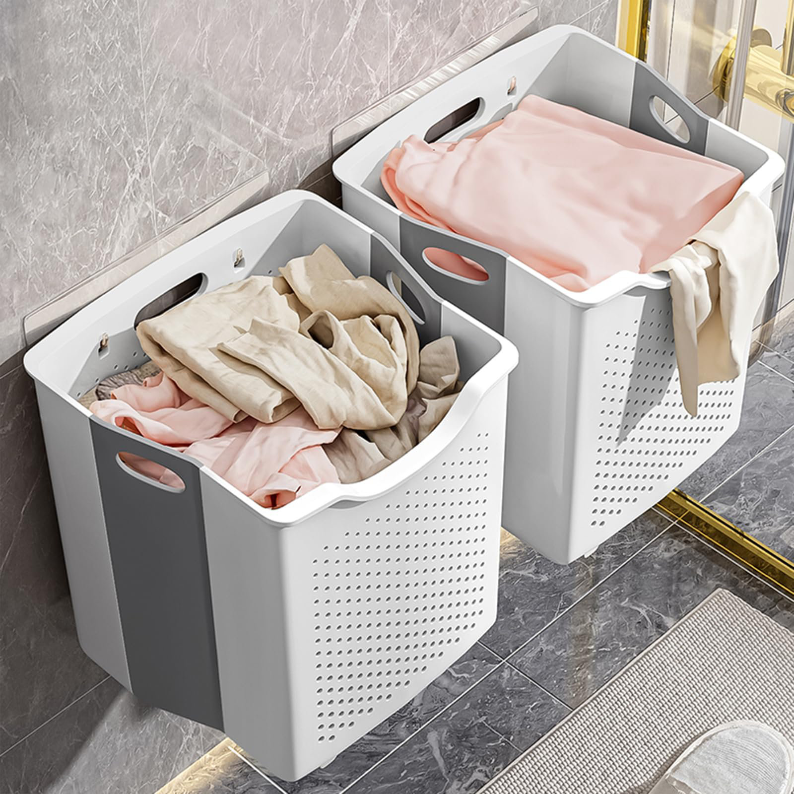 Rebrilliant Laundry Basket Collapsible Hanging Laundry Hamper Bag Dirty ...