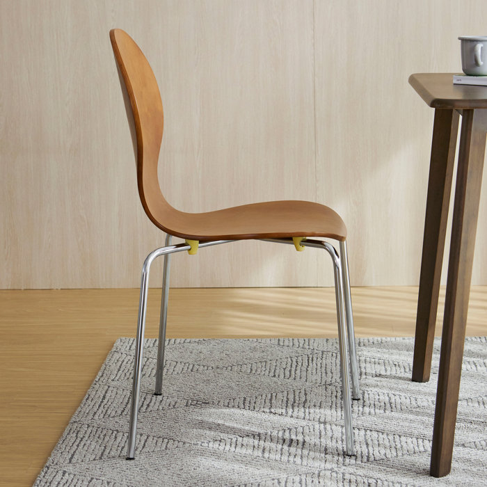 George Oliver Isabellarose Solid Back Stacking Side Chair & Reviews ...