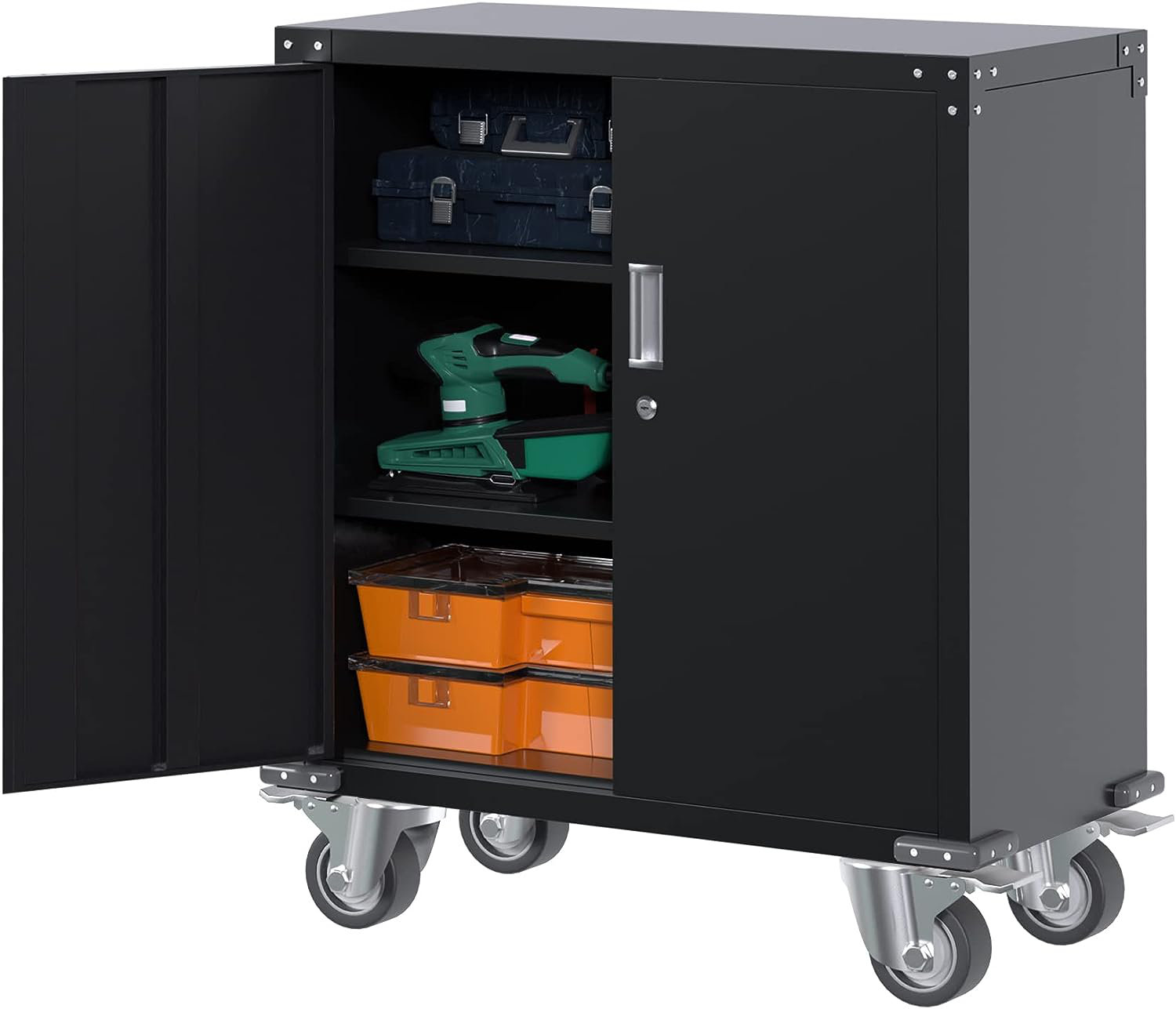 Latitude Run® Hirokazu Steel Accent Tool Cabinet,Lockable Garage ...