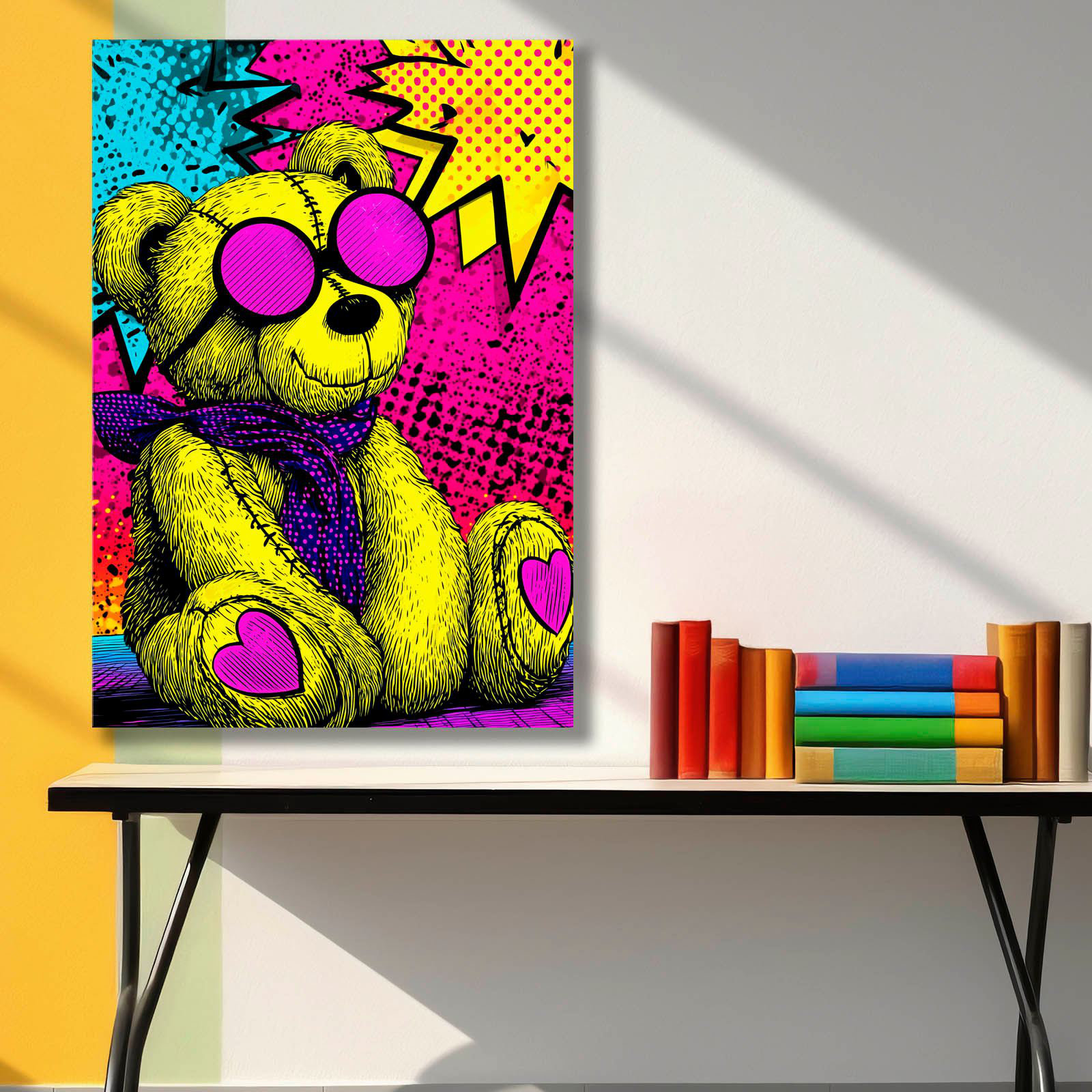 Dakota Fields Pop Art Cool Teddy Bear Wall Art – 27.6'' | Wayfair