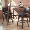 Lark Manor™ 29" Swivel Bar Stools Set Of 2 With Back Rubber Wood Legs ...