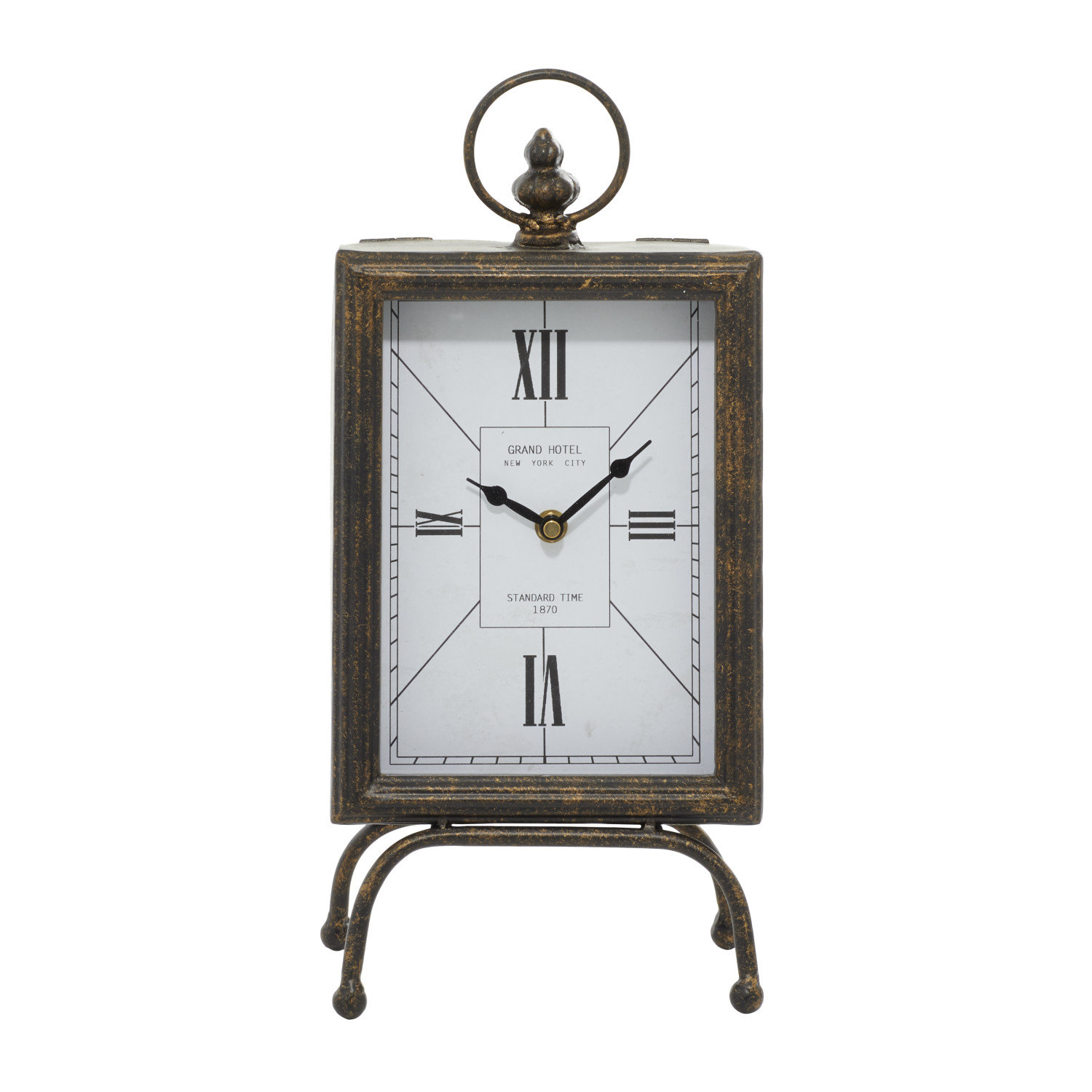 Williston Forge Analog Mechanical Tabletop Clock in Brass & Reviews ...