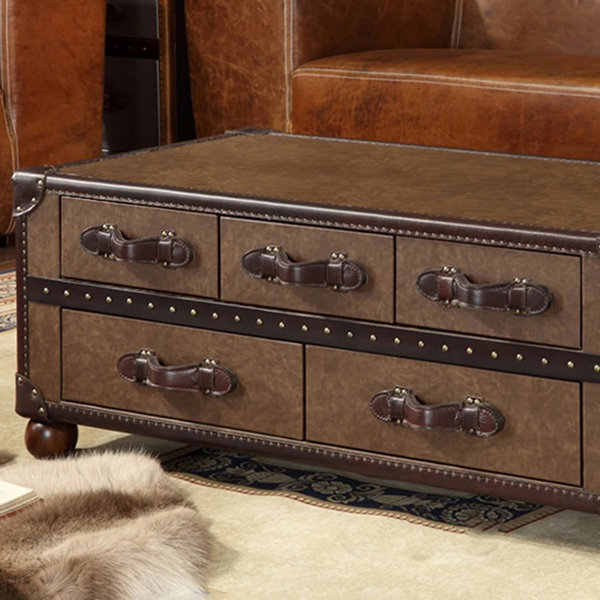 Jes Design Vintage Storage Coffee Table With Drawers Coffee Table | Wayfair