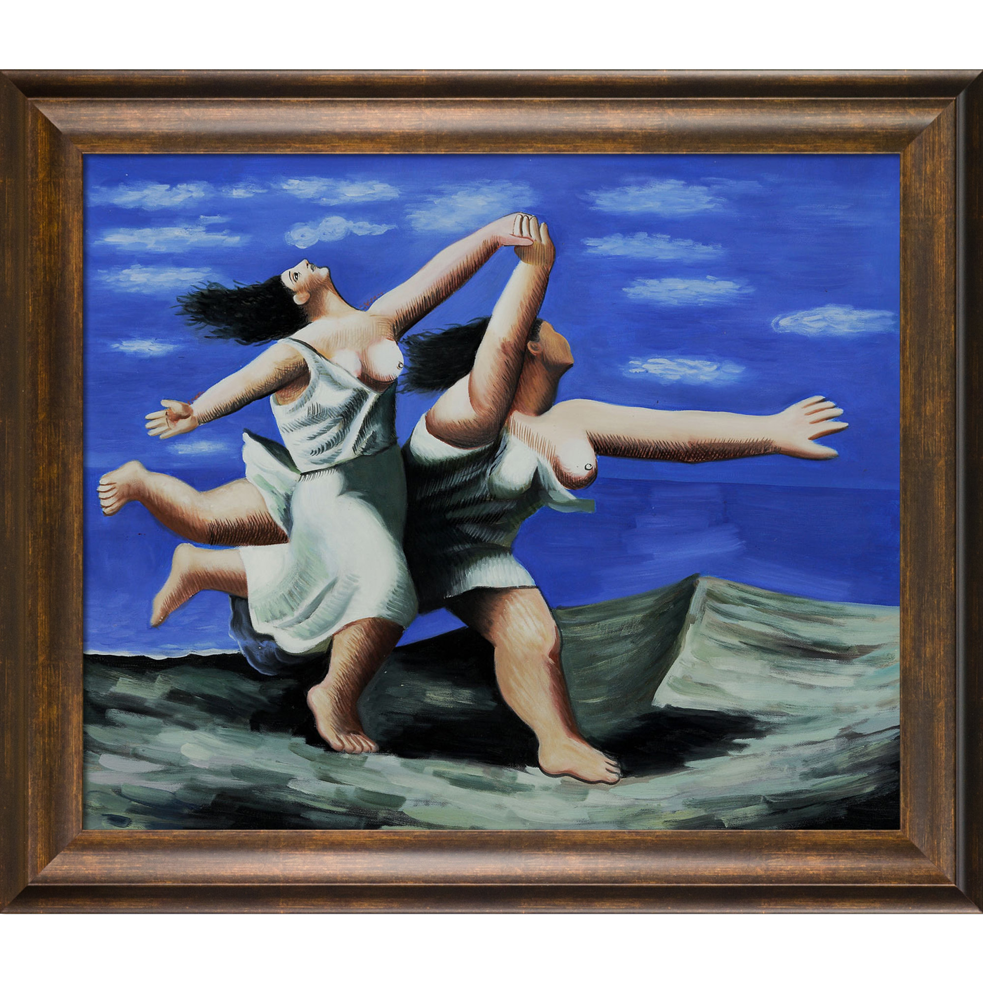 Canora Grey Two Women Running On The Beach (The Race) Framed On Canvas ...