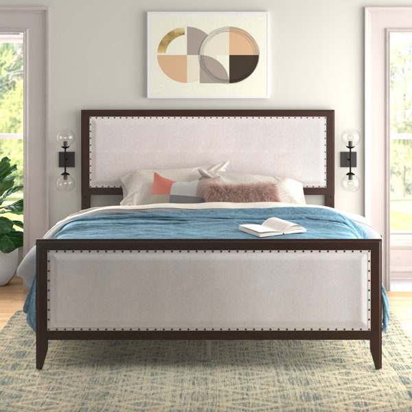 Lark Manor Akyng Nailhead Trim Solid Wood Bed Frame & Reviews | Wayfair