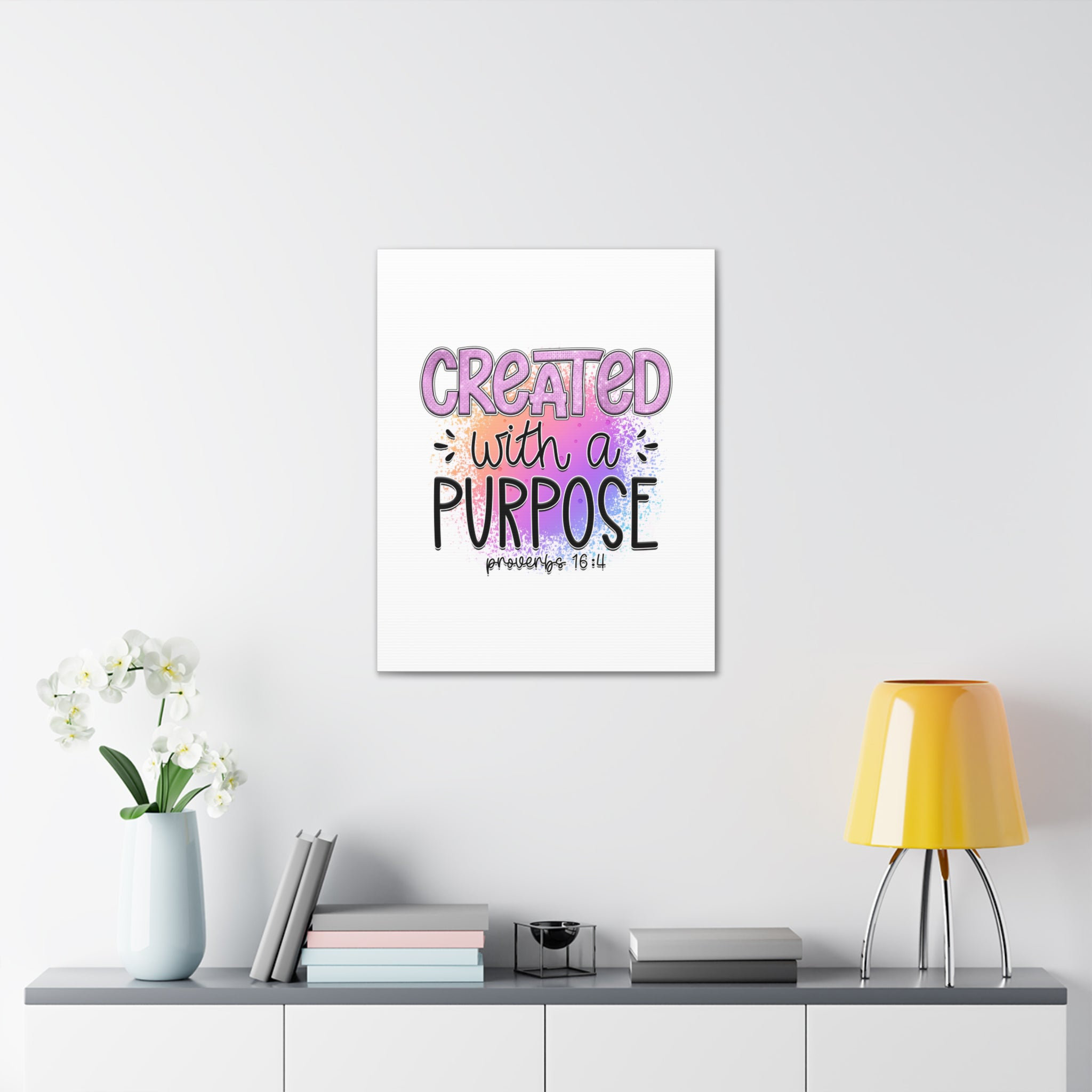 Trinx Proverbs 16:4 Created With a Purpose Purple Bible Verse Canvas ...