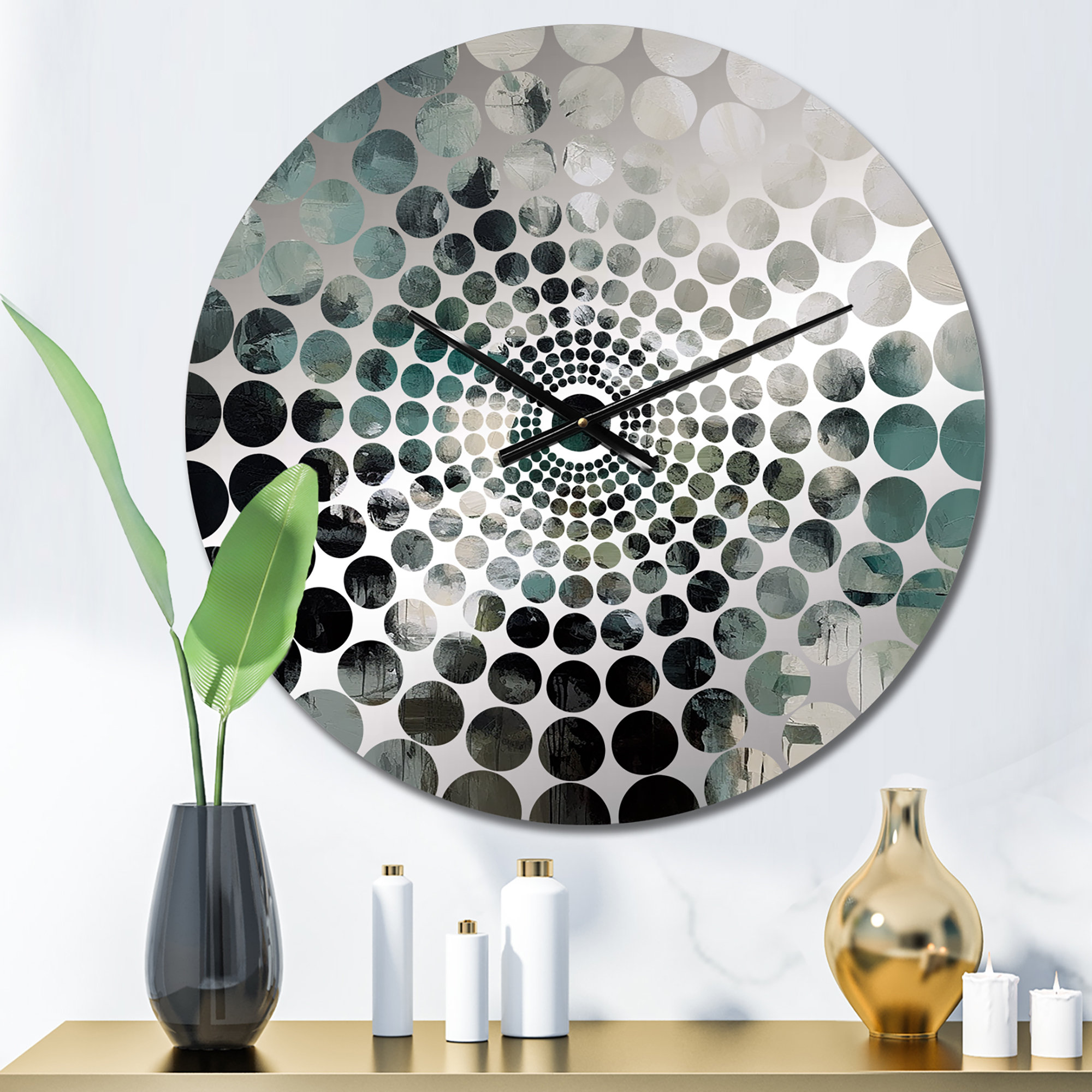 East Urban Home Jinli - Abstract Painting Wall Clock | Wayfair