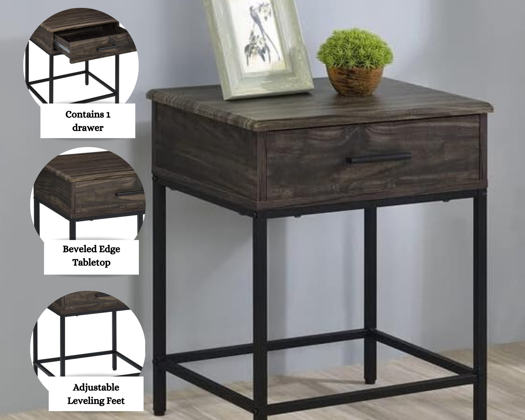 17 Stories Baroque Bonanza Mdf Brown End Table with Storage - Wayfair ...