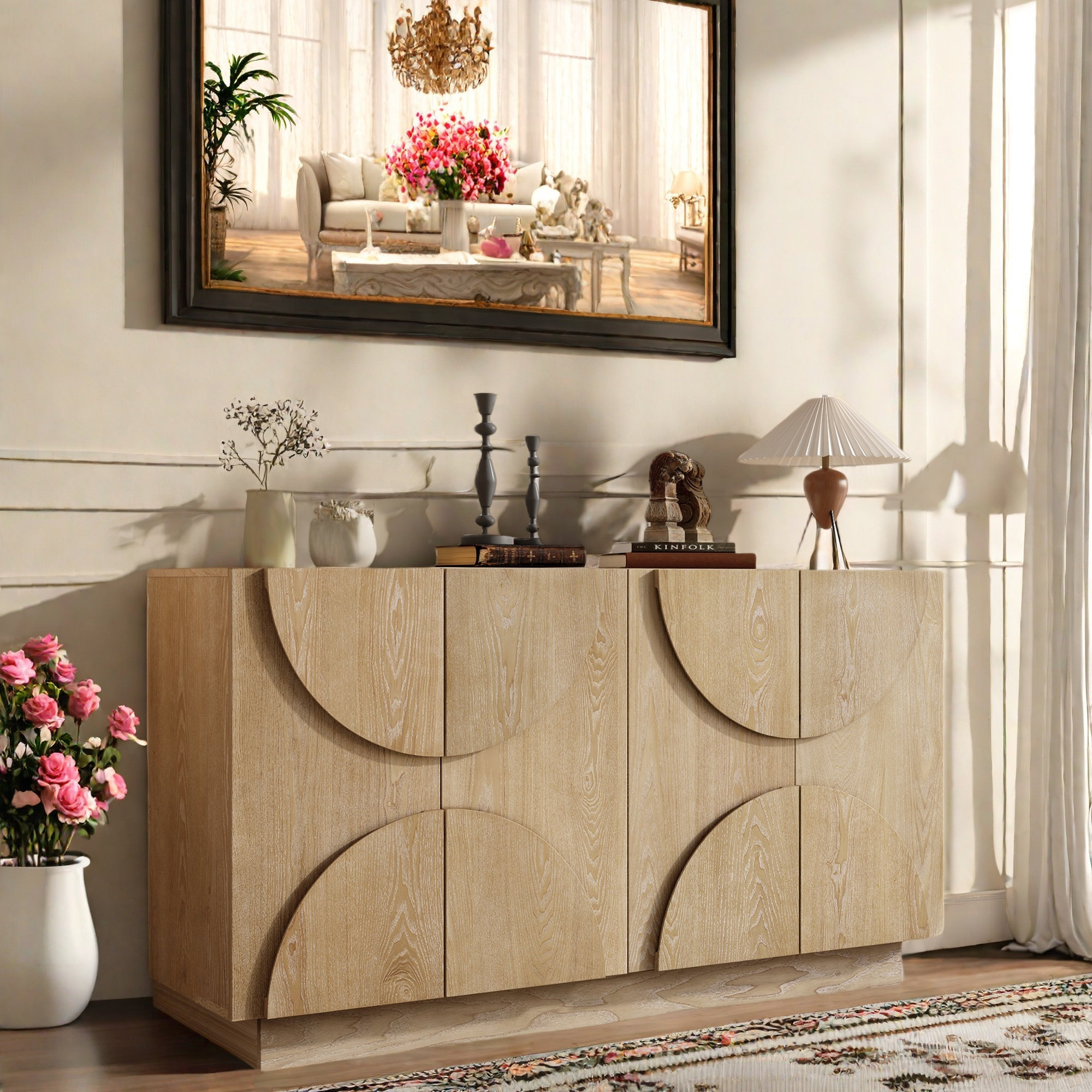 Union Rustic Sideboard With Semi-circular Handles And Adjustable ...