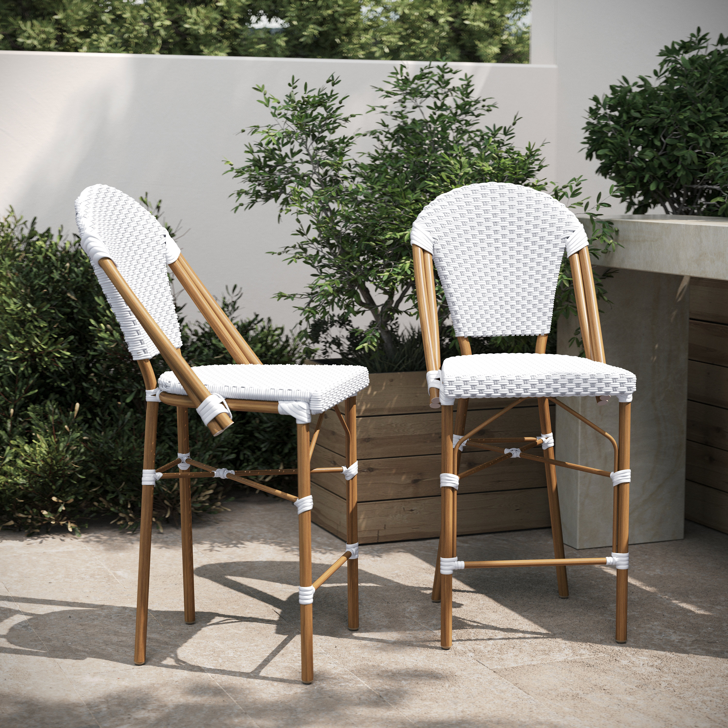 Longshore Tides Indoor/Outdoor All-Weather Commercial Paris Chairs with ...