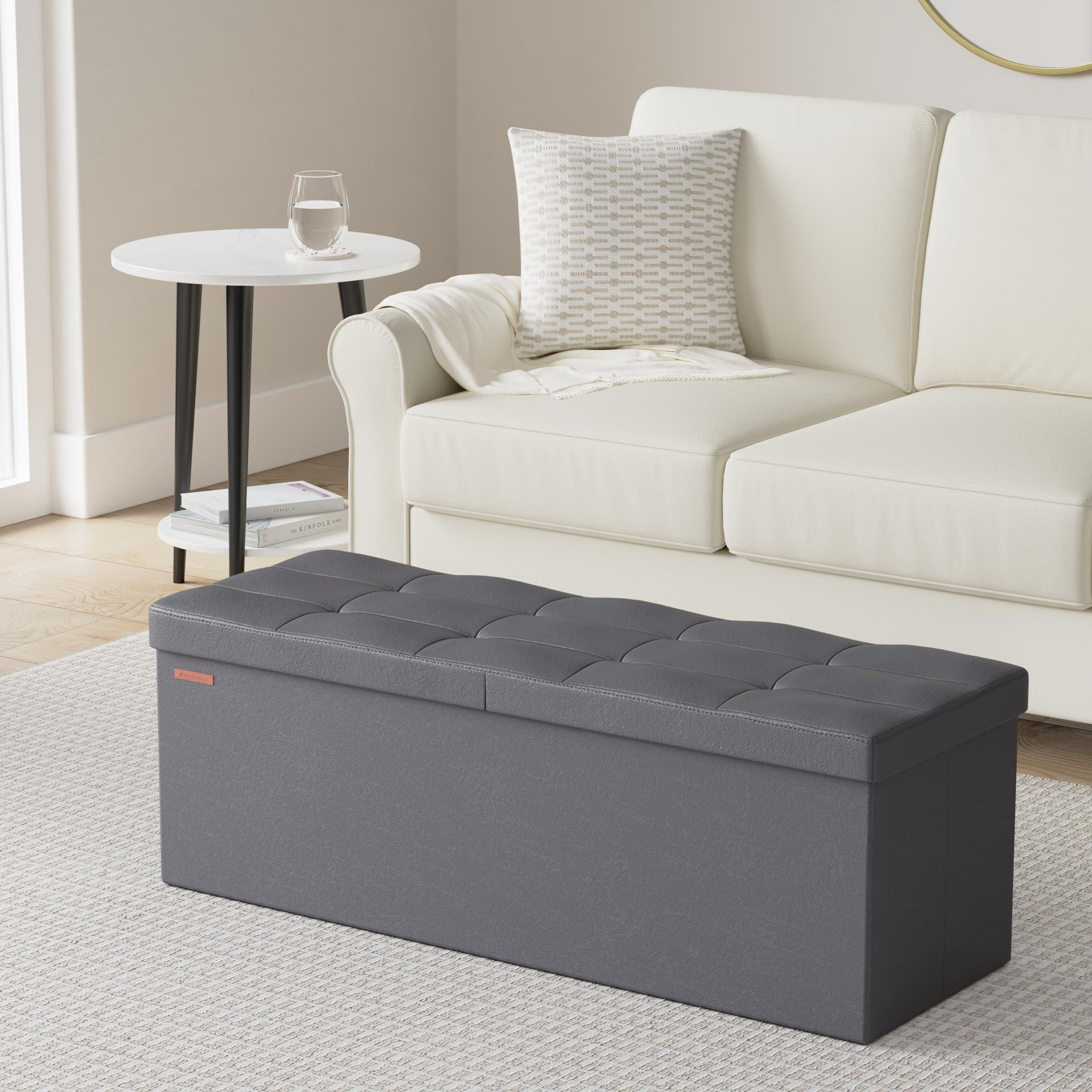 Latitude Run® 43 Inches Storage Ottoman Bench With Flipping Lid,Iron ...