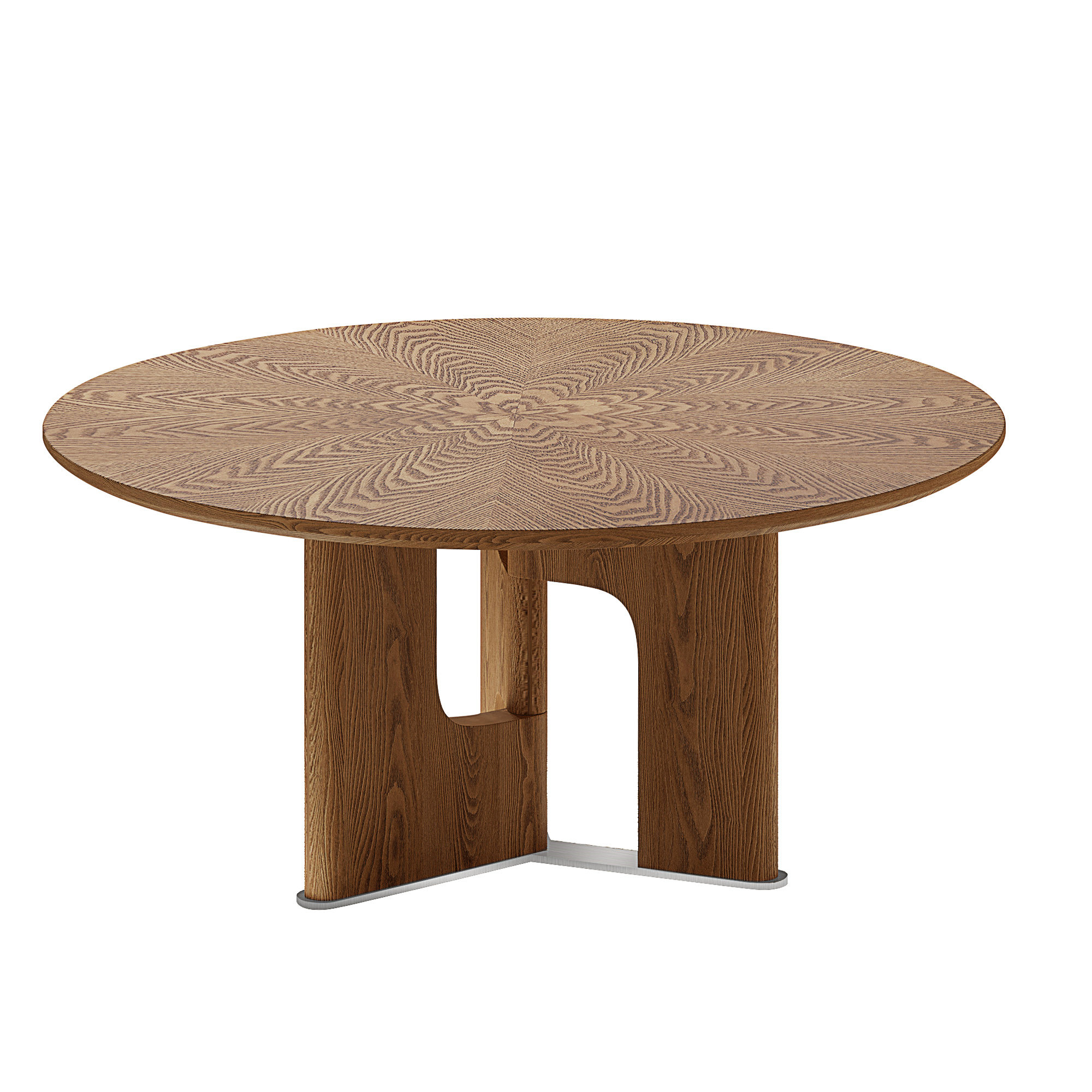 George Oliver 31.5 Inches Round Rustic Ash Wood Veneer Coffee Table For ...