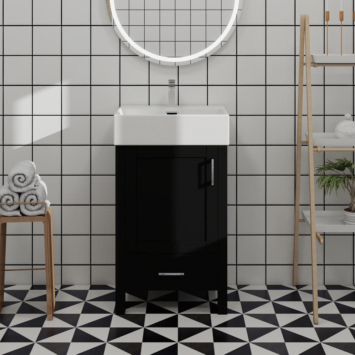 Ebern Designs Modern Bathroom Vanity With Ceramic Sink, Solid Wood Frame And Drawers - Perfect ...