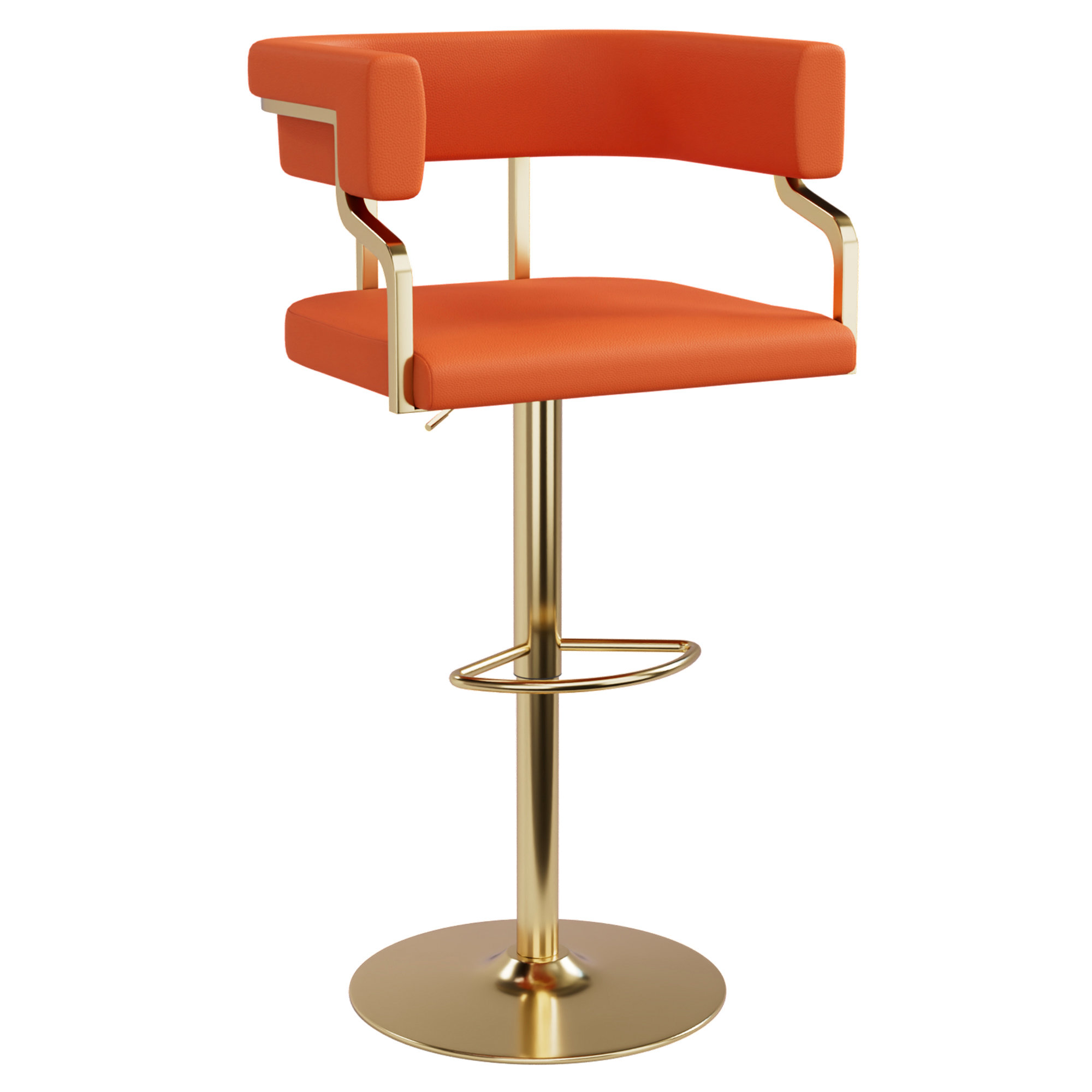 Latitude Run® Bar Stool PU Leather Swivel Counter Stool with Back ...