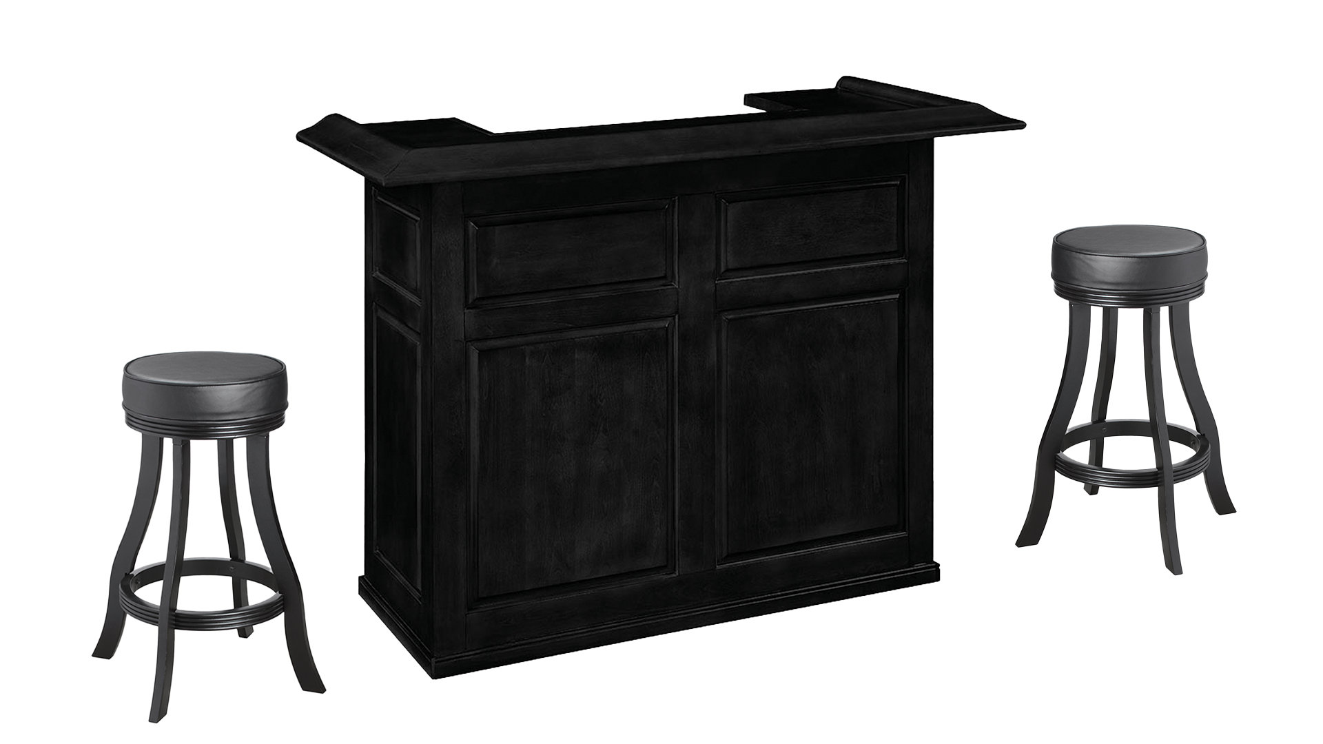 Red Barrel Studio® 60" Dry Bar With 2 Matching Stools By RAM Game Room ...