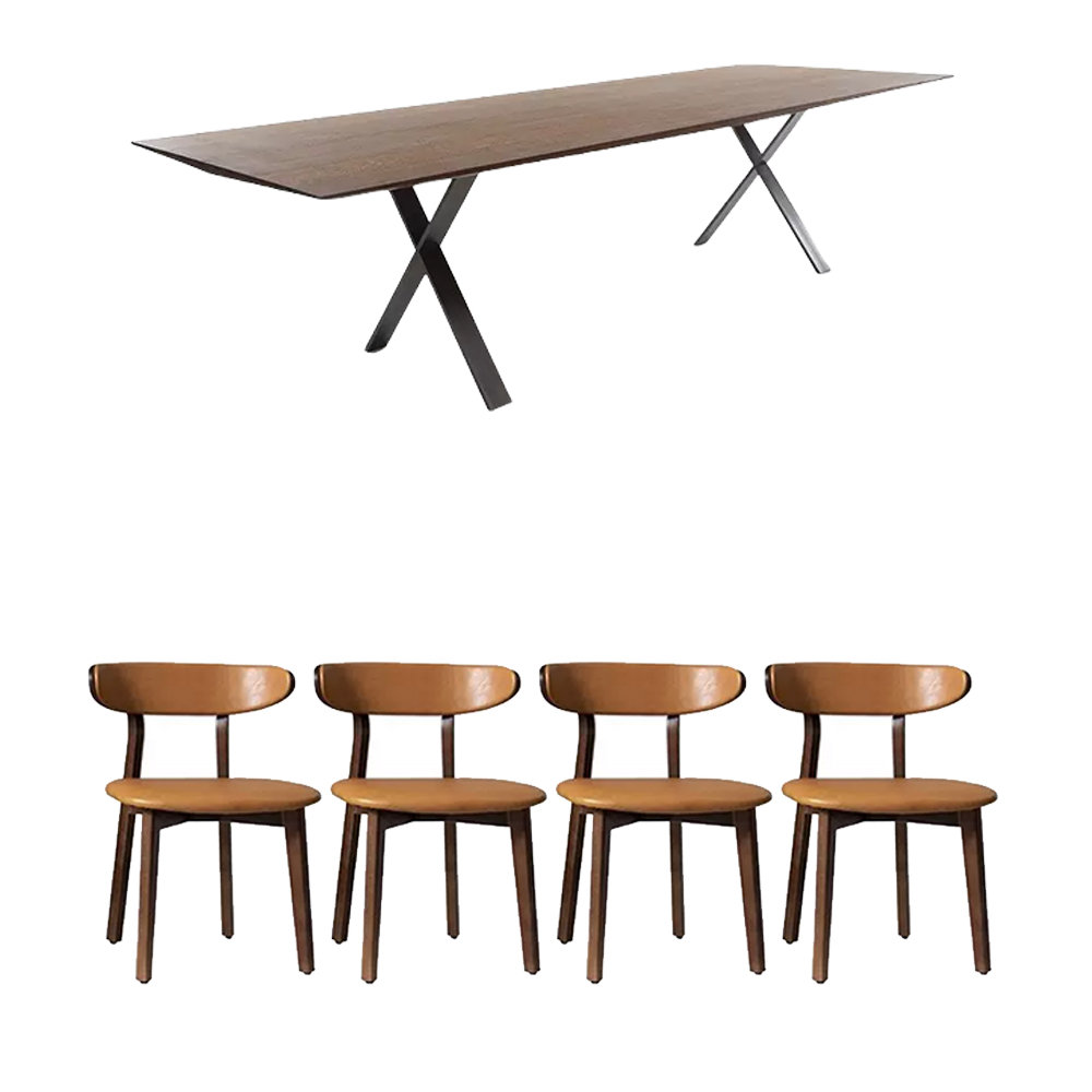 Table Treasures.e 5 - Piece Solid Wood Top Double Pedestal Dining Set - Wayfair Canada